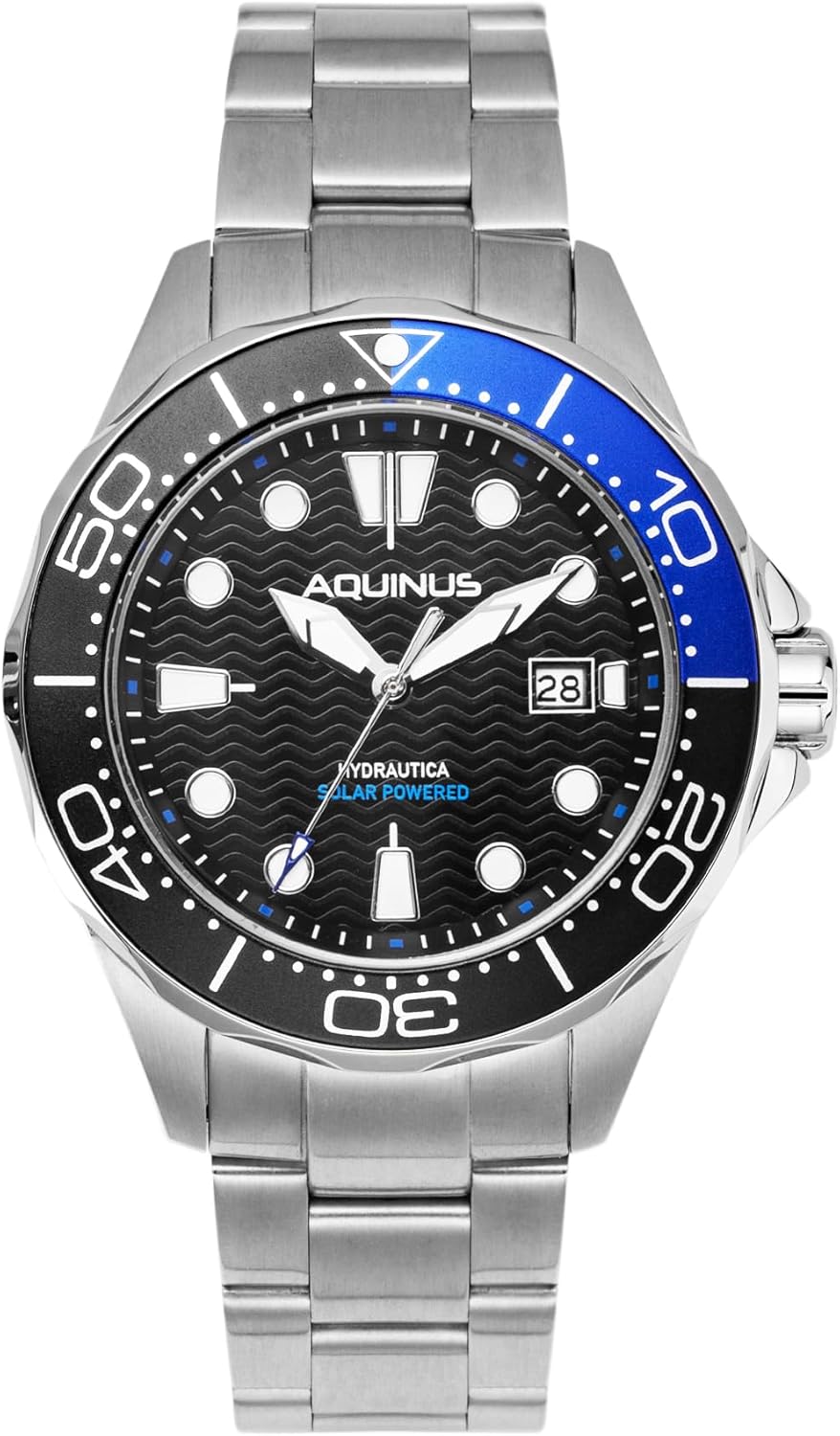 Amazon.com: Aquinus HYDRAUTICA Solar Blue ASSSE3BSB001 Men's 3-Hand ...