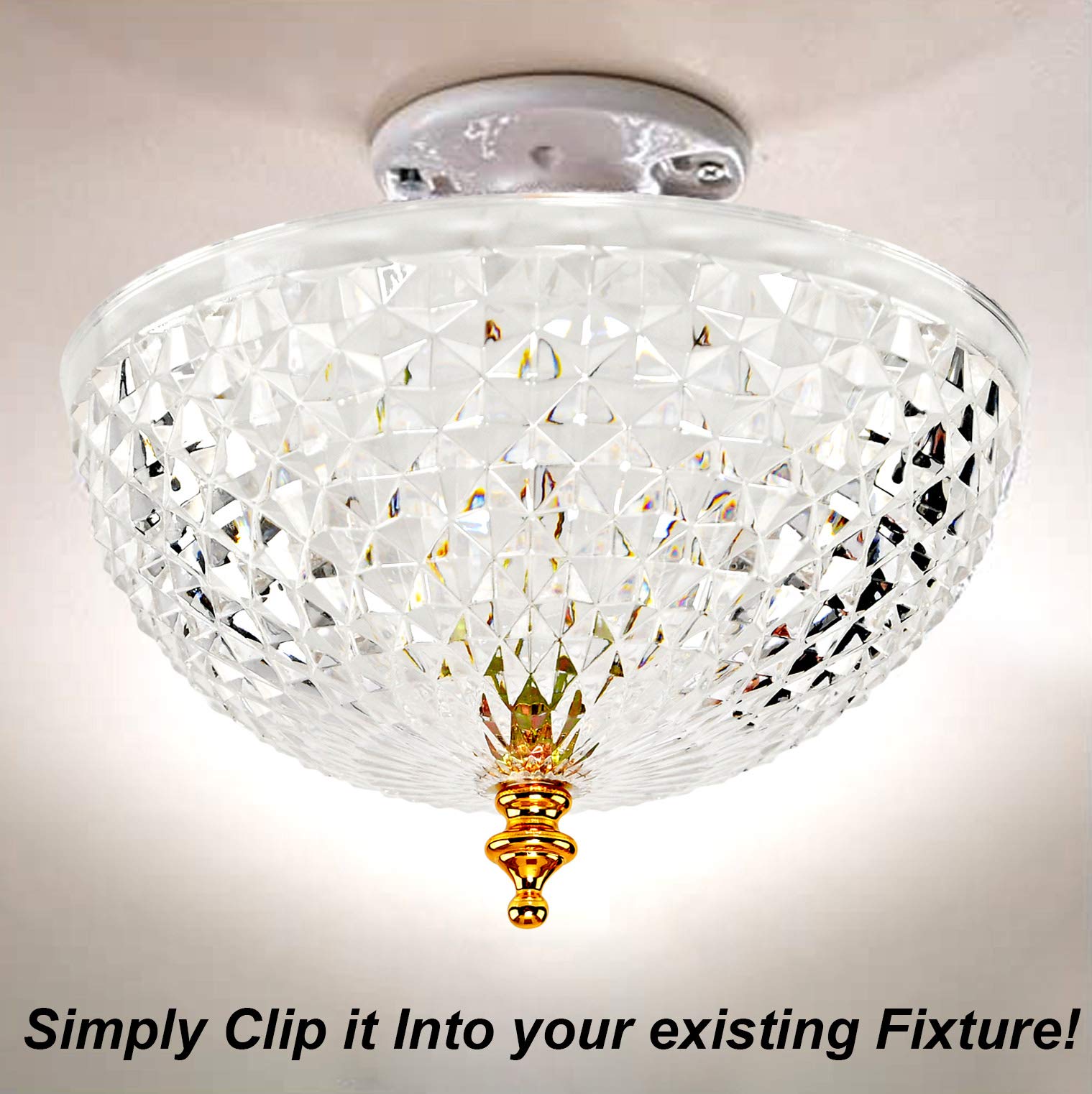 Snapklik.com : HOME-X Clip-on Light Bulb Shade-Lamp-Dome-Diamond Cut ...