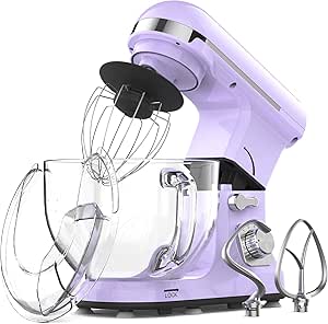 6.5L Stand Mixer, Purple Electric Food Mixer, 6-Speed Food Processor ...