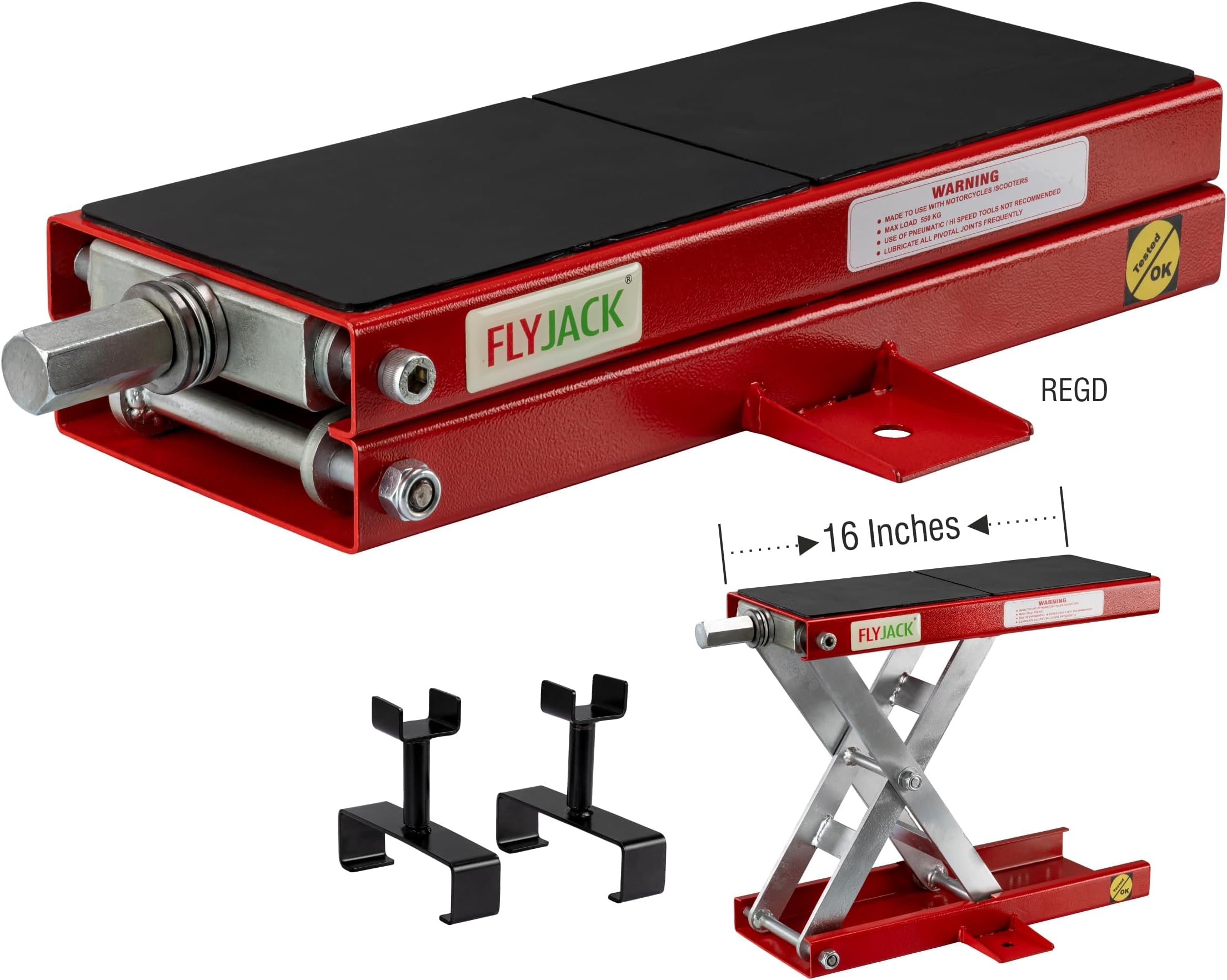 Flyjack Heavy Duty Wobble Free Center Scissor Jack for Motorcycles and ...