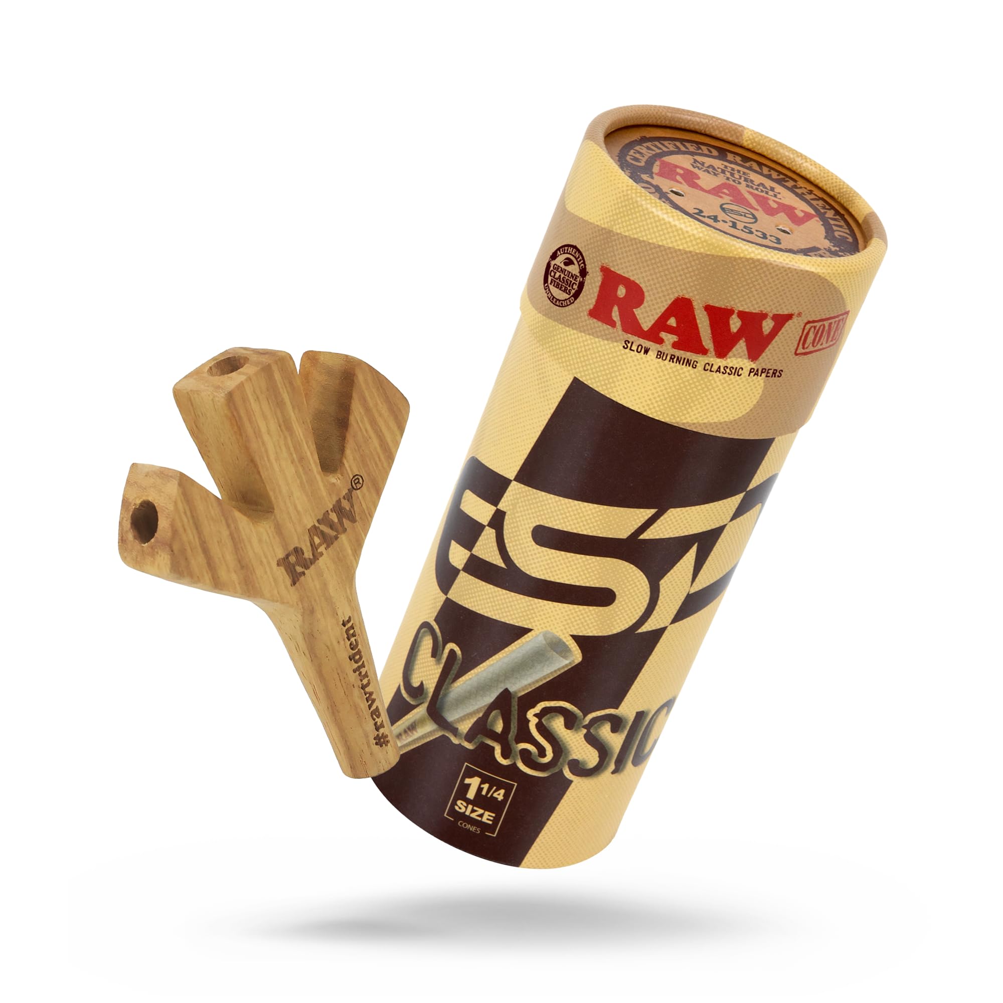 Amazon.com: RAW 1-1/4 Cones 50 Pack + RAW Trident Wooden Cone Holder 3 ...