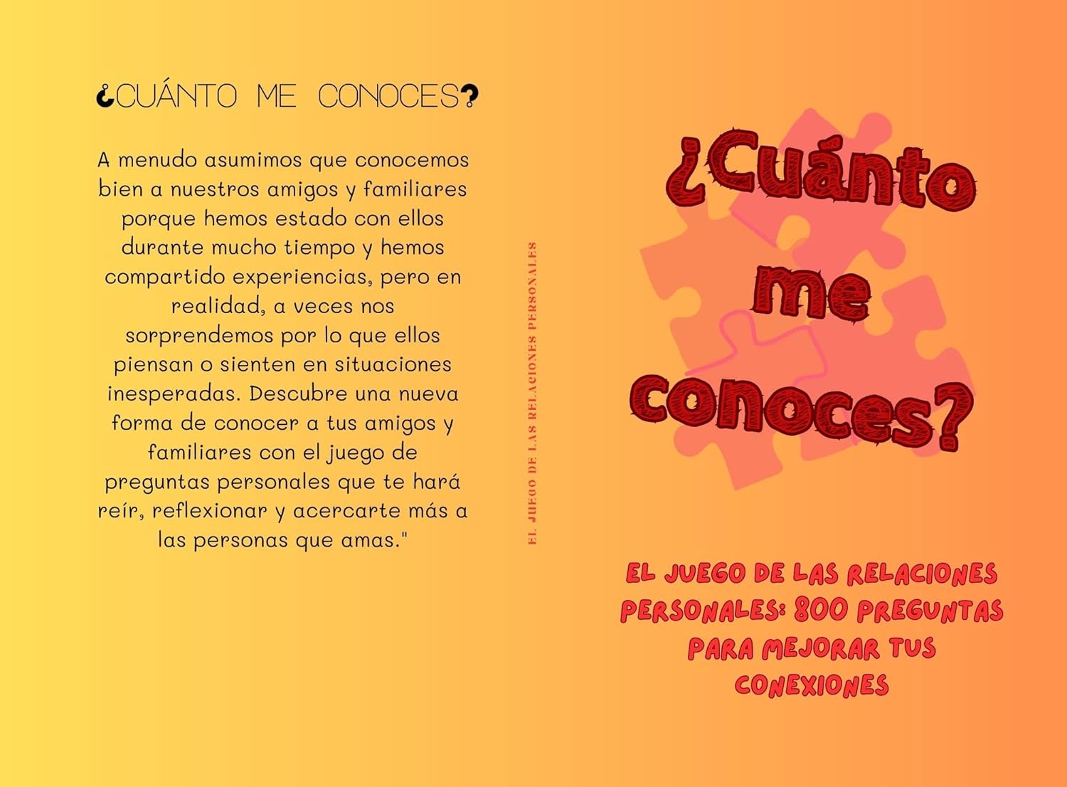 ¿Cuánto me conoces?: El juego de las relaciones personales: 800 ...