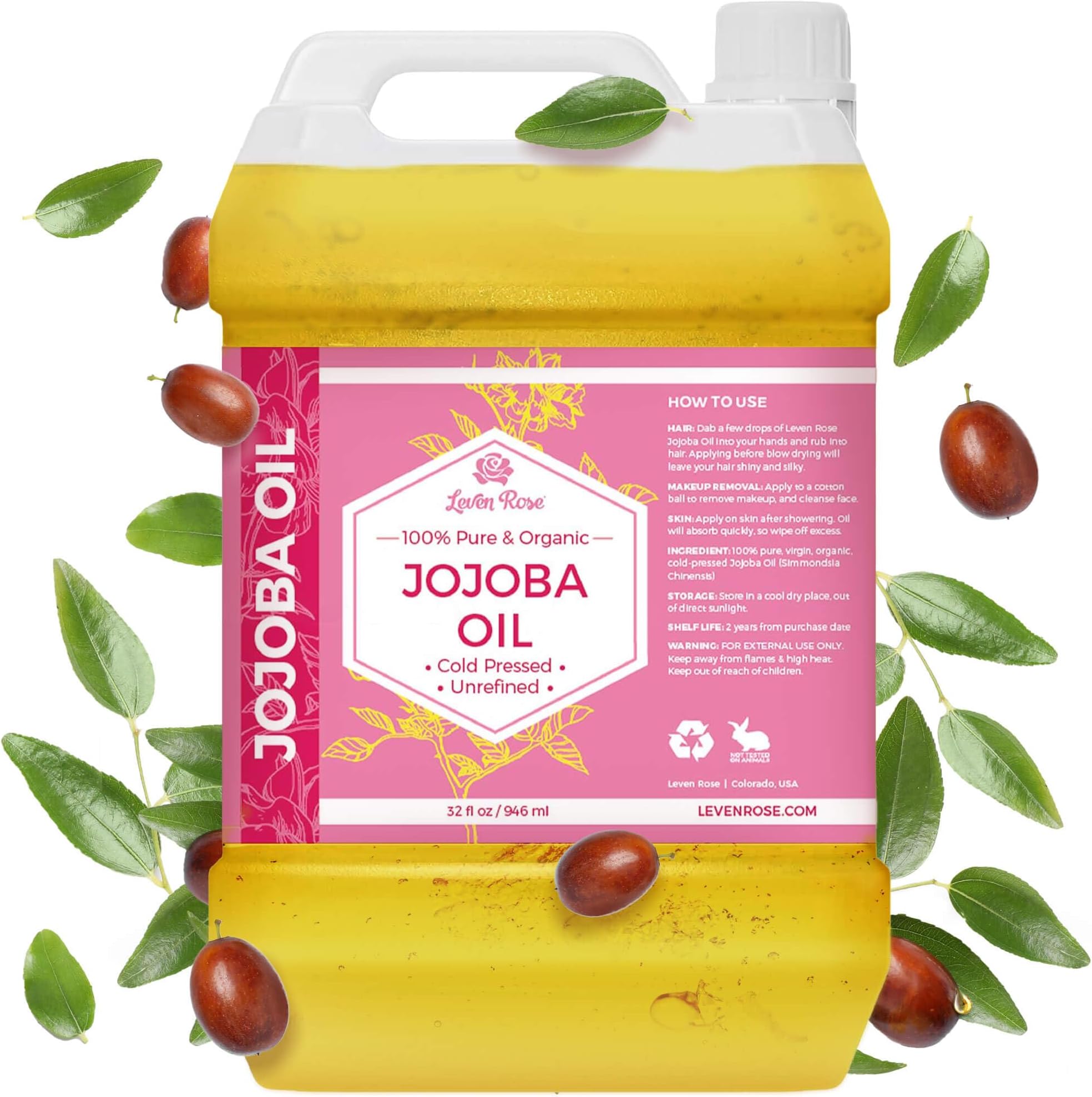 Amazon.com : Jojoba Oil - 64 oz | 100% Pure and Natural | Golden ...