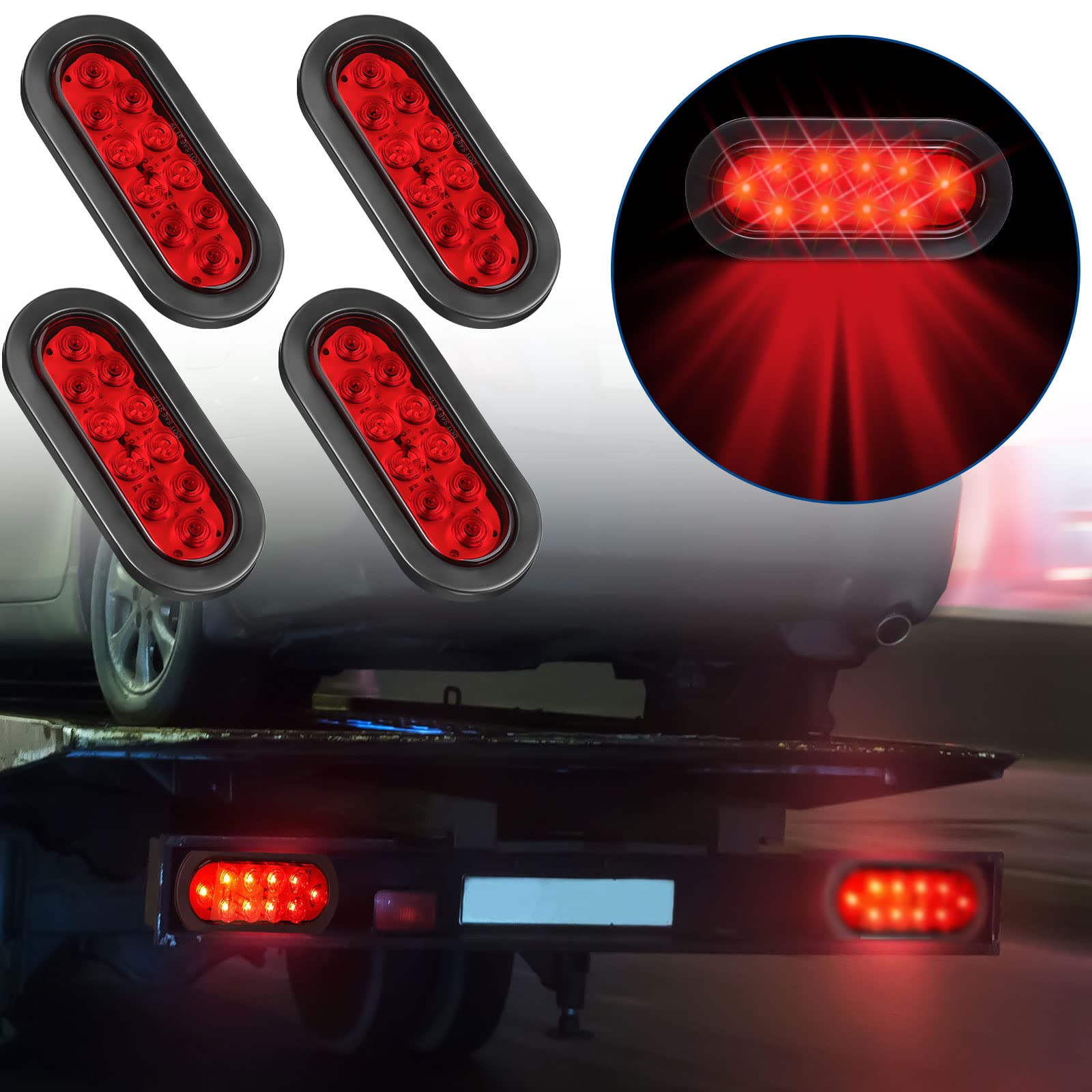 Snapklik.com : Retisee 16 Pcs 6 Inch Oval LED Trailer Light Kit, 10 LED ...