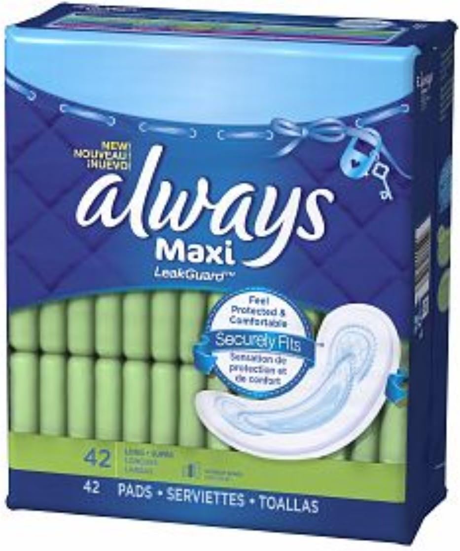 Amazon.com: Always Maxi Feminine Pads for Women, Regular Absorbency, 24 ...