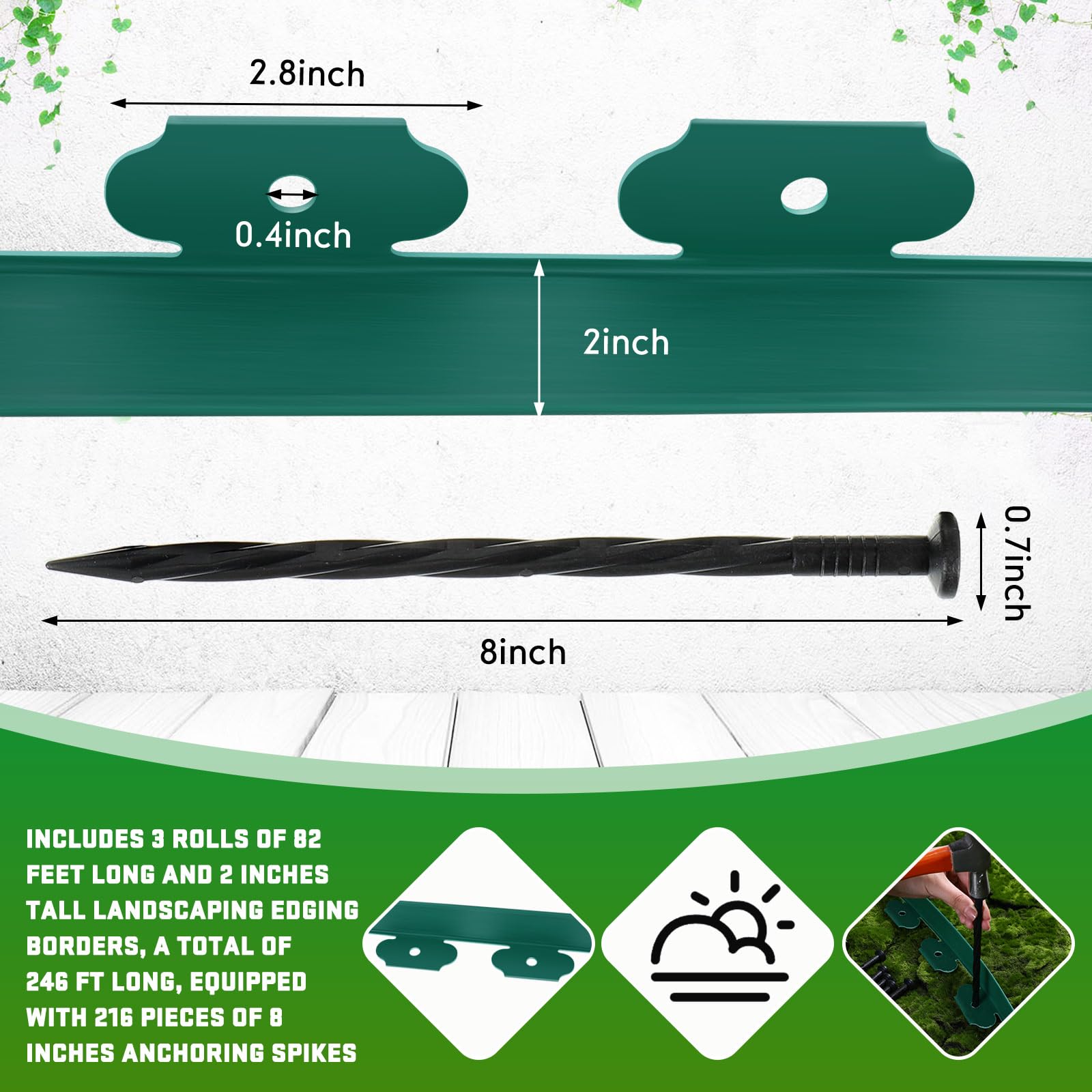Snapklik.com : Sintuff 246 FT Garden Landscape Edging No Dig Lawn ...