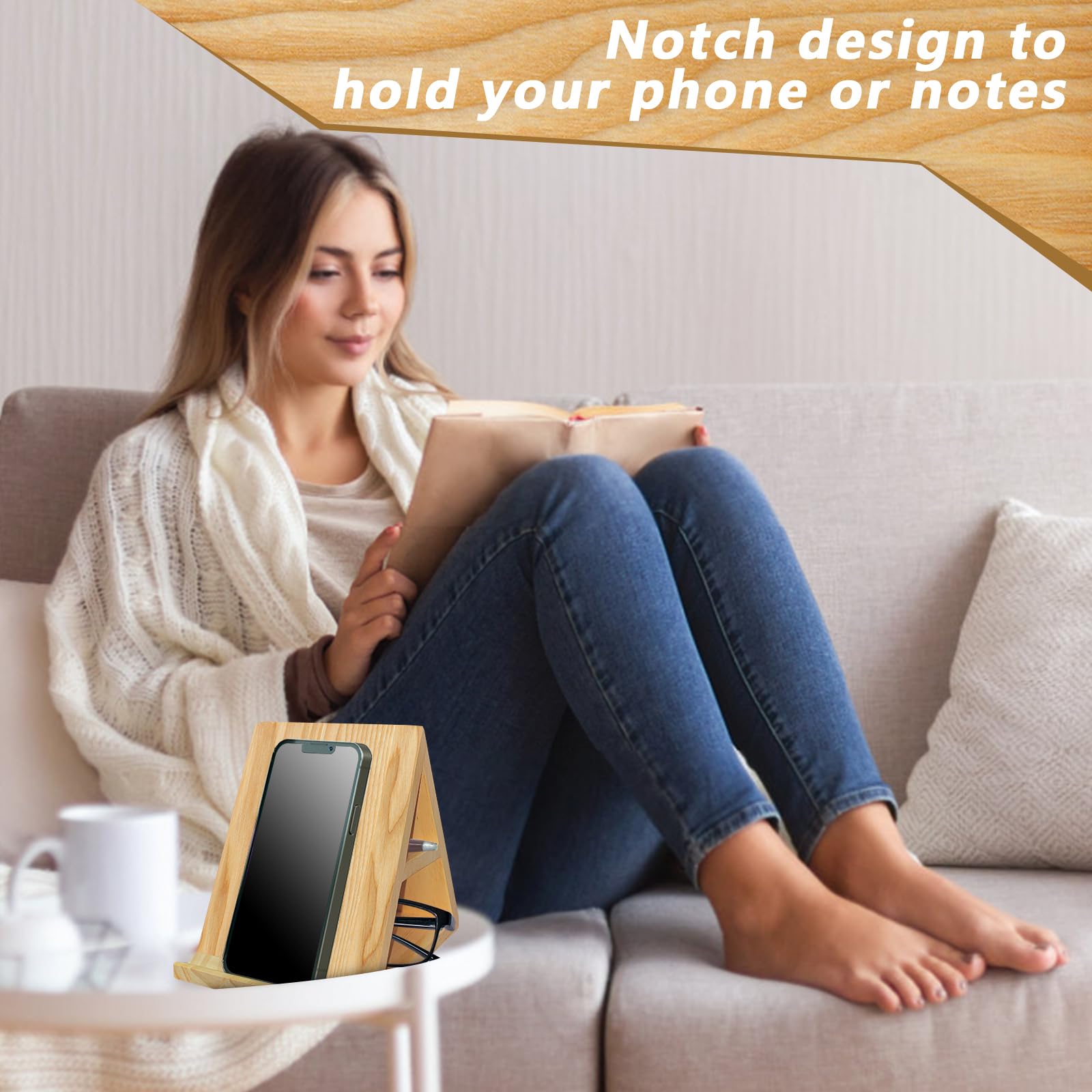 Snapklik.com : Wooden Triangle Book Holder For Page Rest, Short Mini ...