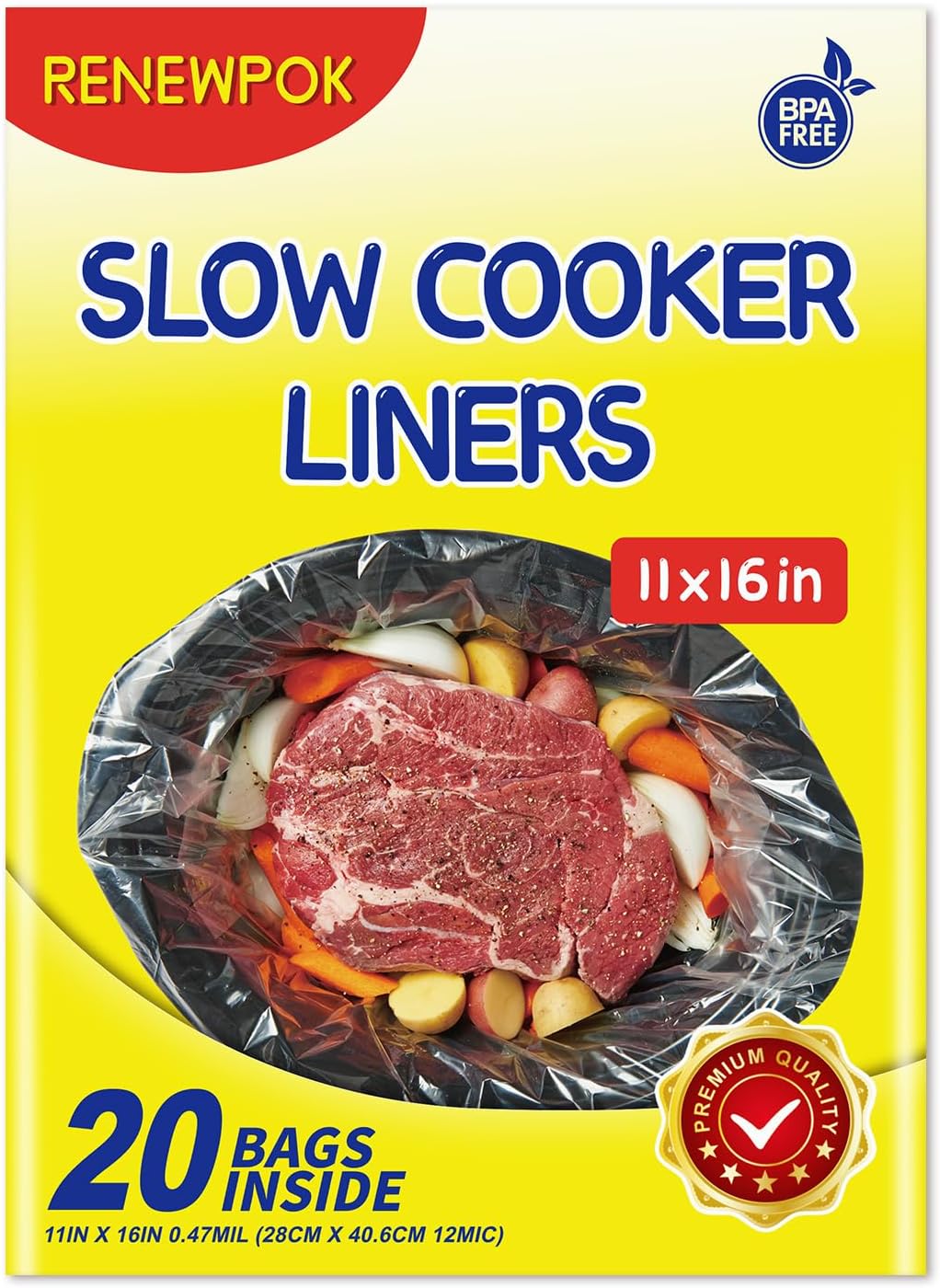 Amazon.com: Slow Cooker Liners,1-3 Quart Cooking Bags Small Size 11"x ...