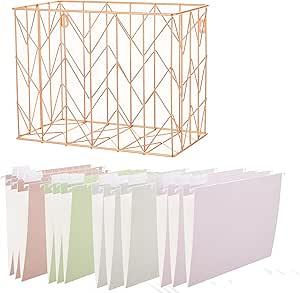 Amazon.com : Fei Bi Hanging rose gold file organizer with 12 letter ...