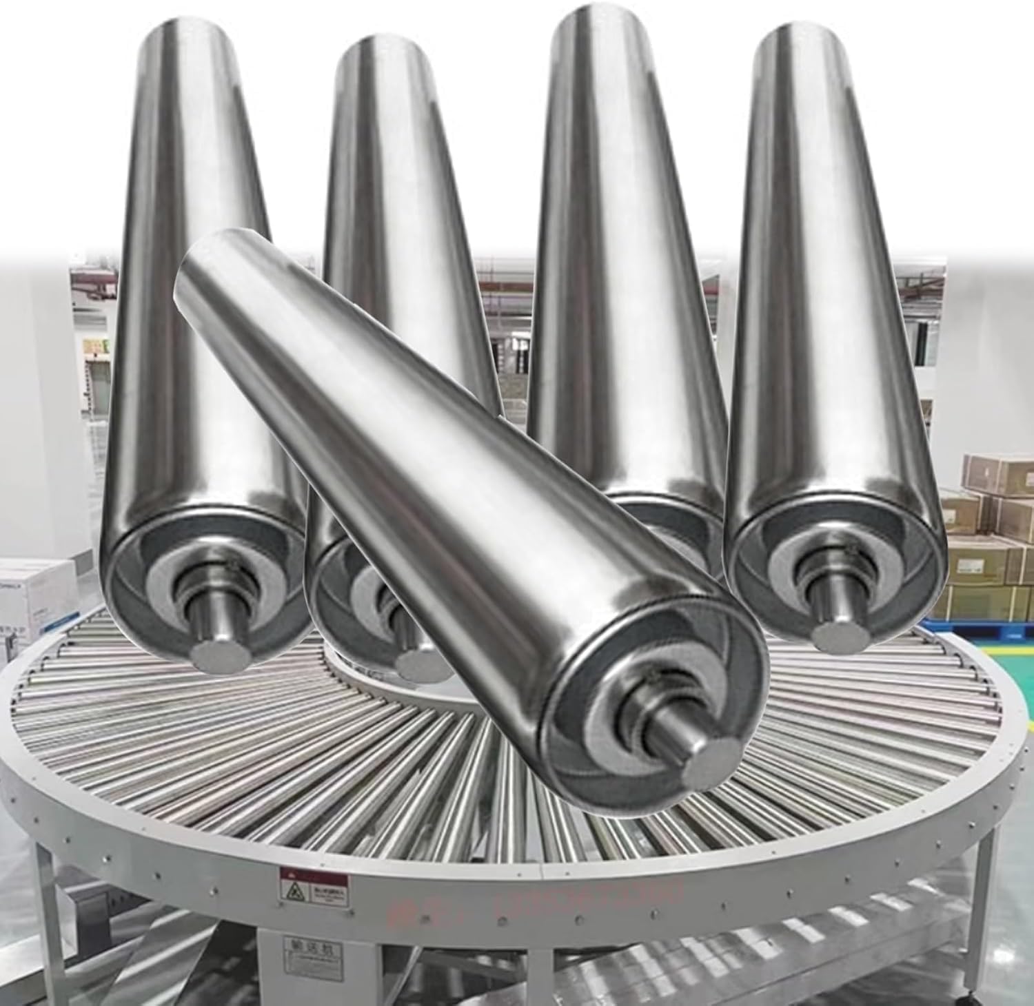 Juego de 5 rodillos transportadores industriales de acero galvanizado ...