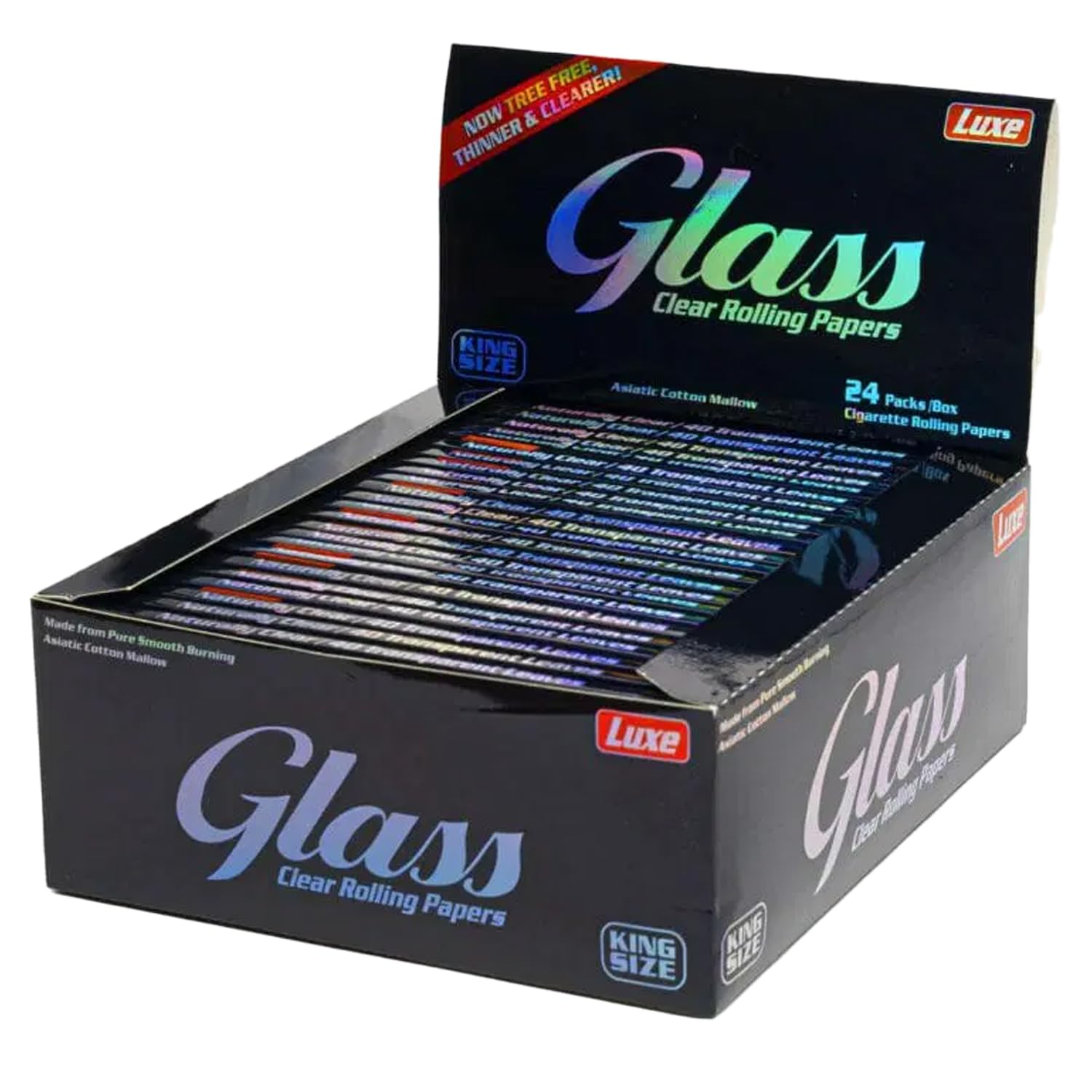 Amazon.com: Luxe Glass Clear Rolling Papers - King Size - Full Box of 24 : Health & Household