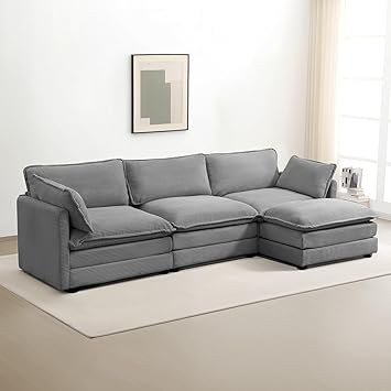 Amazon.com: ROWHY Oversized Modular Sectional Sofa with Movable Ottoman ...