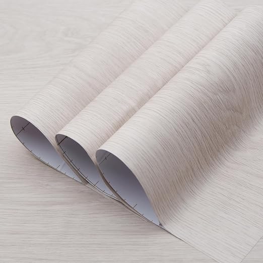 TOTIO Beige White Walnut Texture Self Adhesive Wallpaper Bubble-Free ...