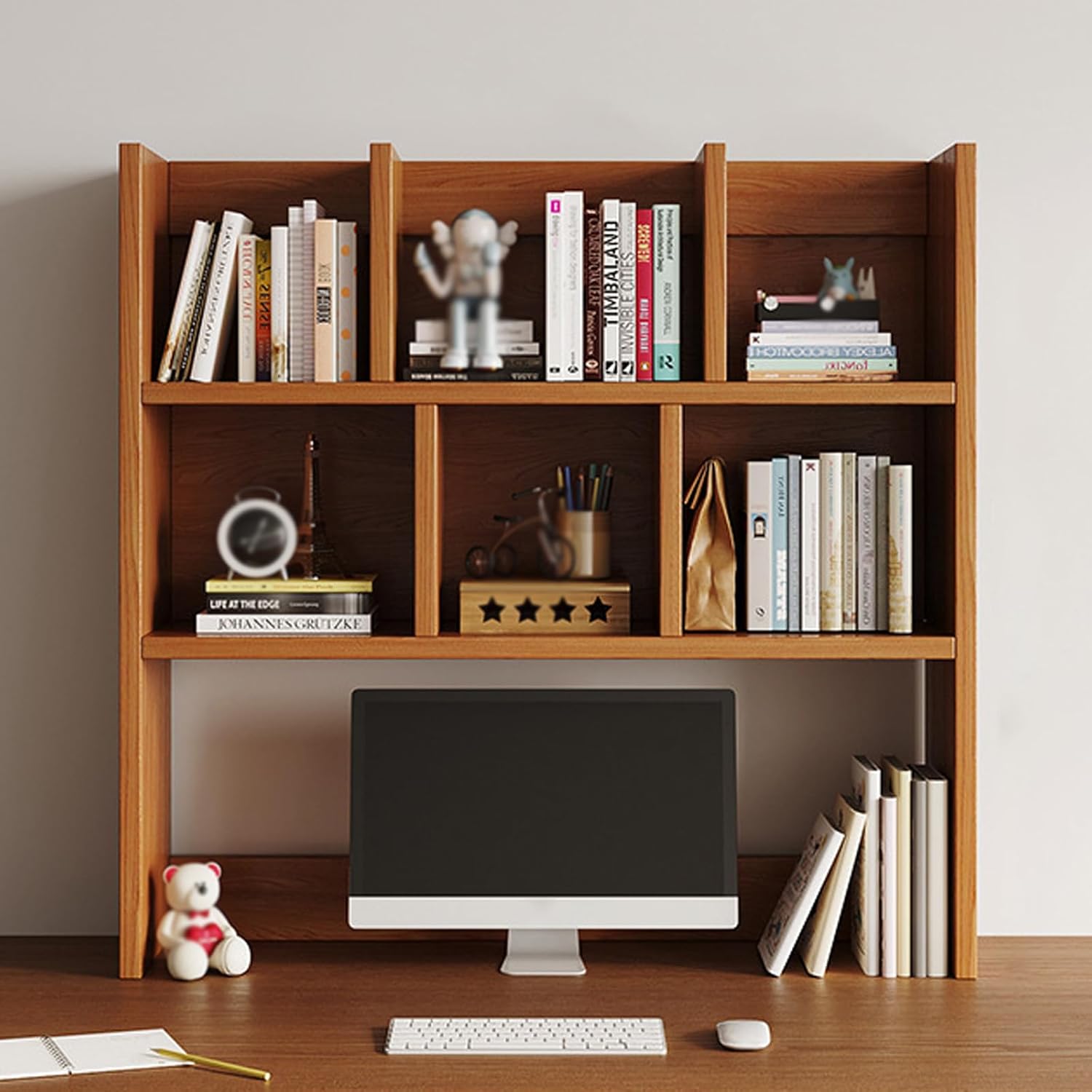 Amazon.com: ZENCIX Dorm Room Desk Hutch, Wooden Desk Hutch Desk ...