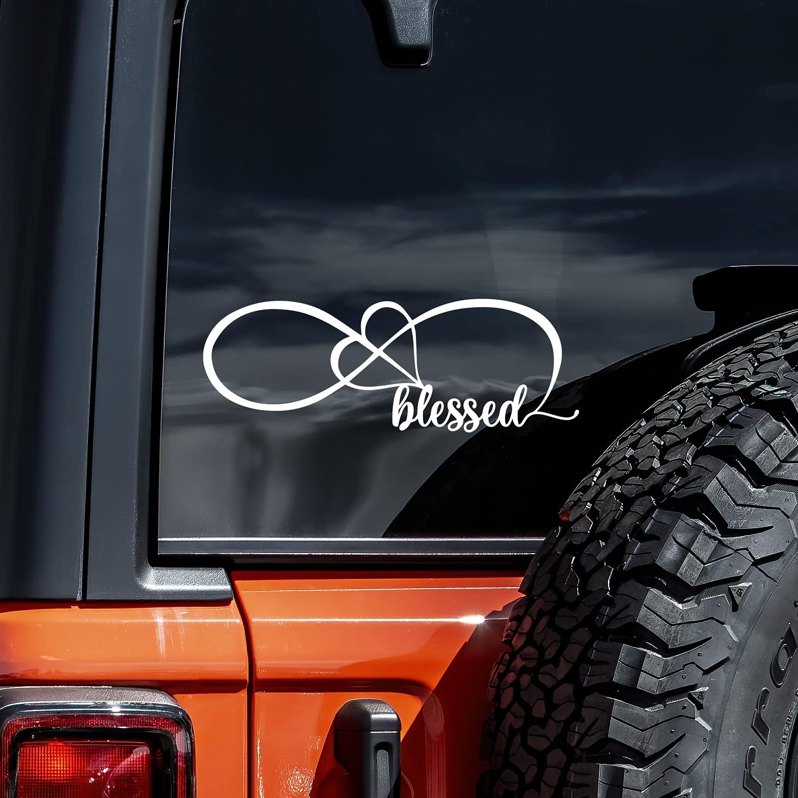 Amazon.com: Decaltor Blessed Cross And Heart Christian Decal Vinyl ...