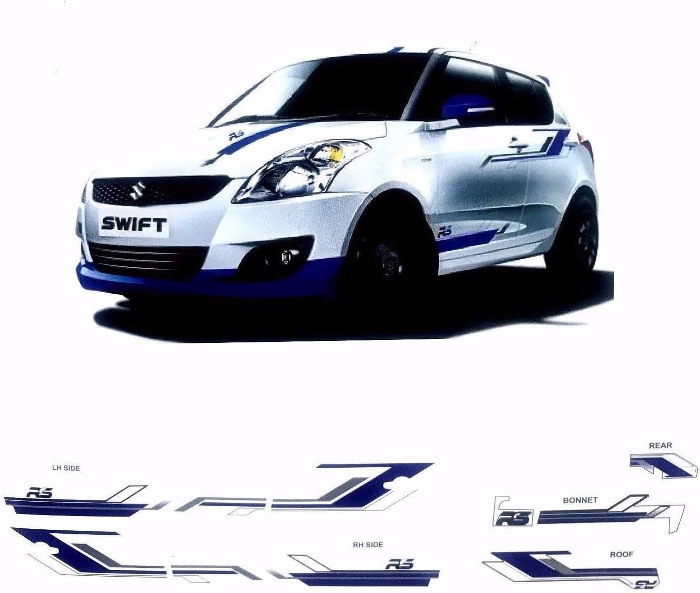 visionrabbit Maruti Suzuki Swift Customise RS Car 7 Graphics Decal ...