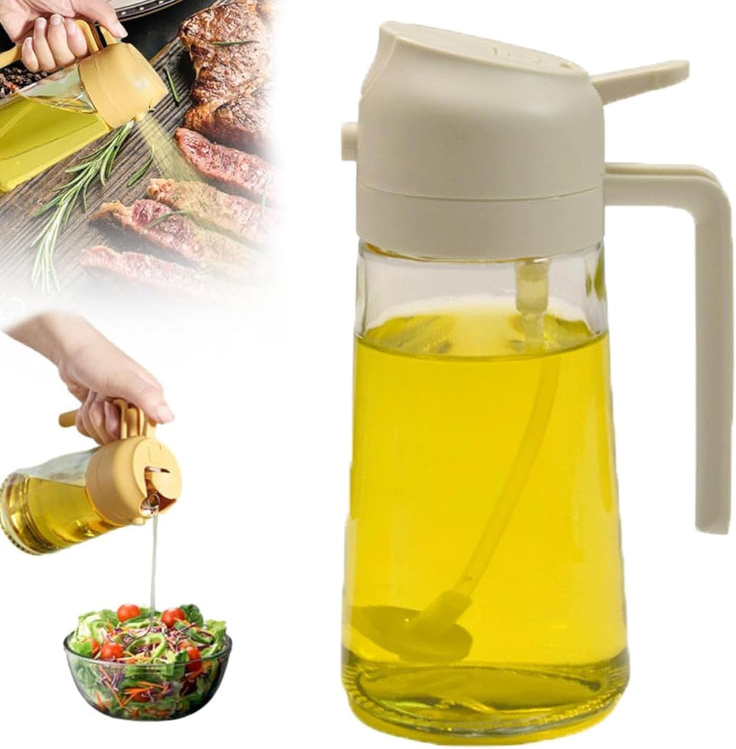 Amazon.com: ZBTOP 2 In 1 Oil Dispenser And Oil Sprayer, 470ml Cooking ...