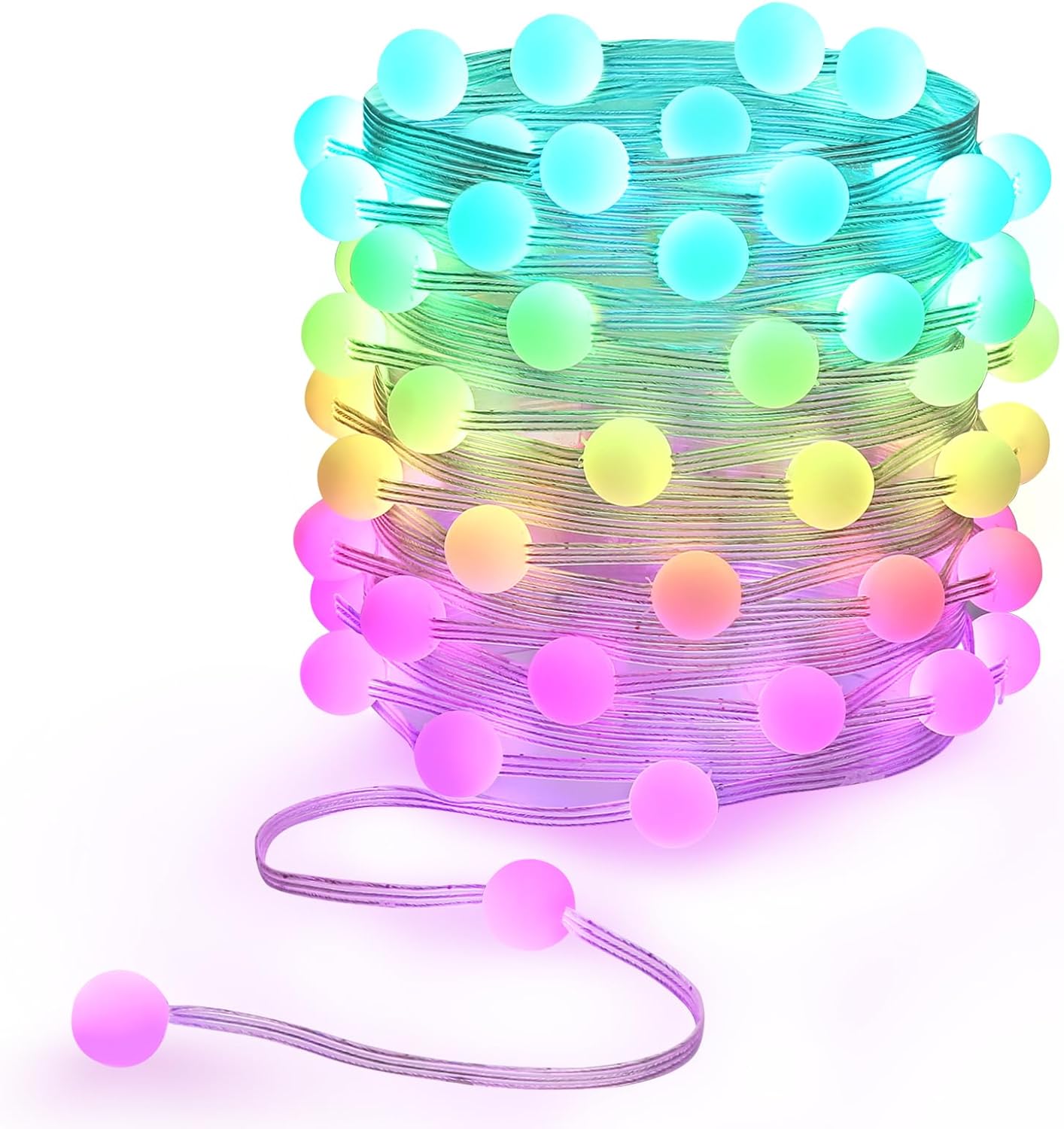 KepStars 33ft Globe String Lights, 66 LED RGB Color Changing String ...