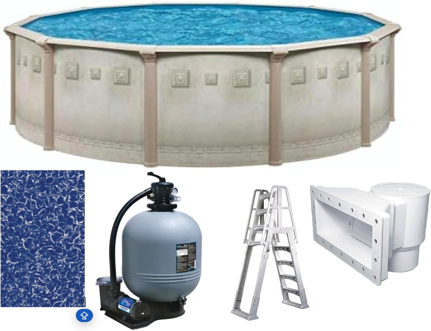 Amazon.com: Blue Wave Aspen 15FT X 48IN Round Above Ground Swimming ...