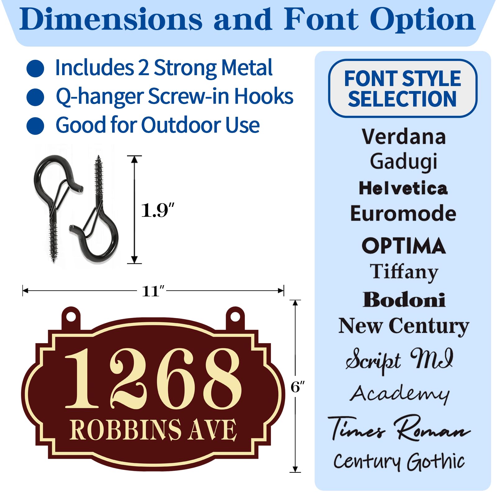 Decorative Address Sign Post Outdoor Mailbox Numbers Personalized