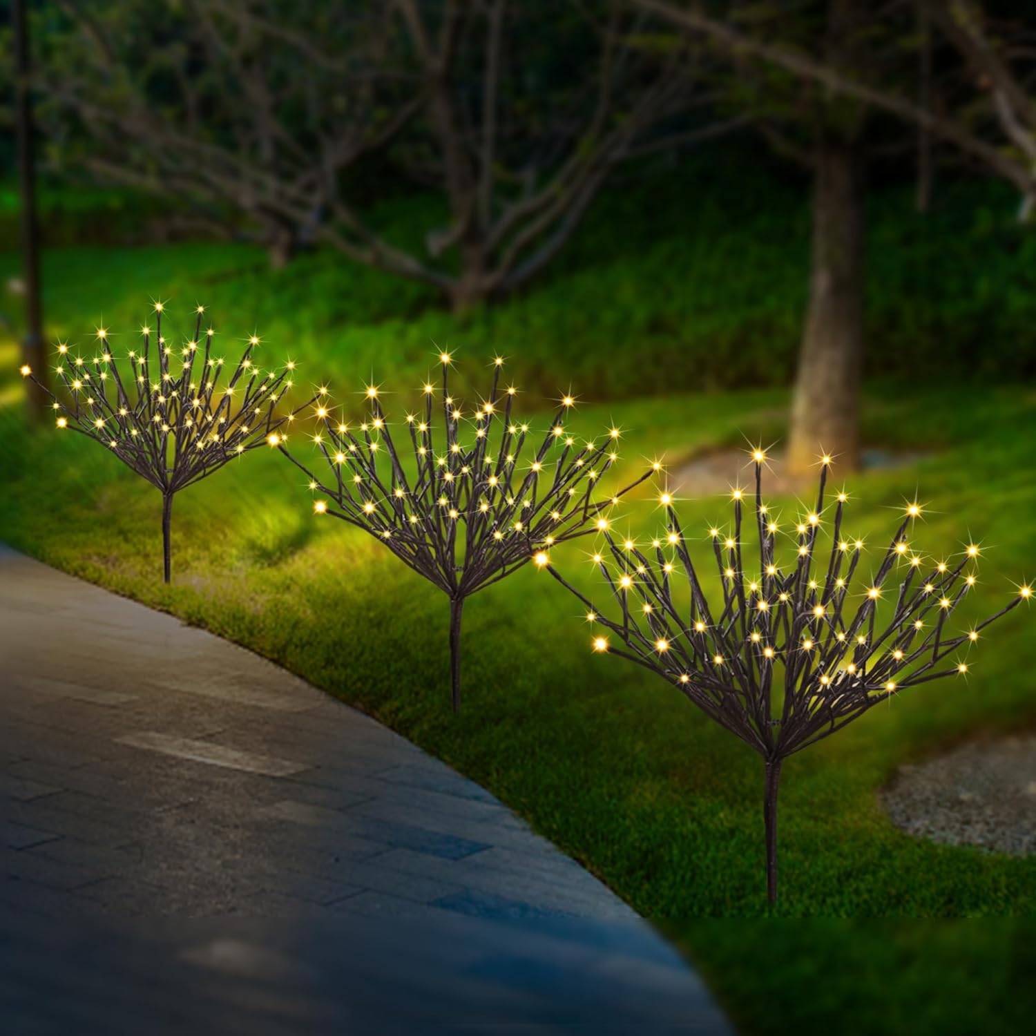 Amazon.com : FUCHSUN 3 Pack Solar Outdoor Garden Branch Lights, 2.2 FT ...