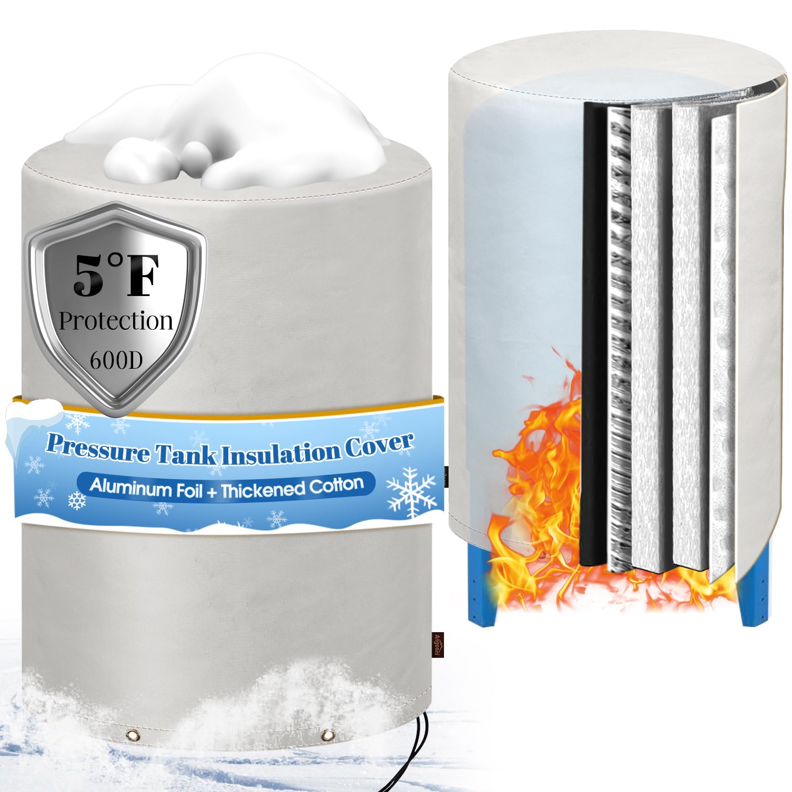 Amazon.com: Angooni Insulated Well Pressure Tank Cover Aluminum Foil (5 ...