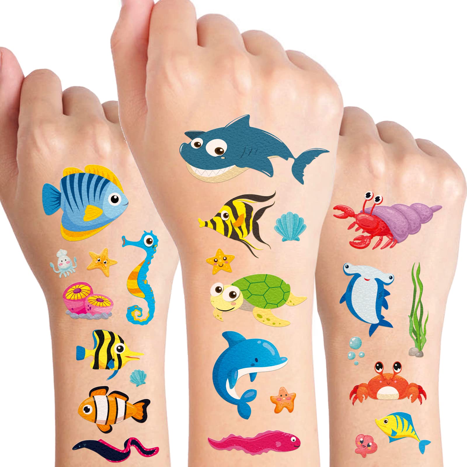 Snapklik.com : Cute Sea Animal Ocean Temporary Tattoo Stickers 615 ...