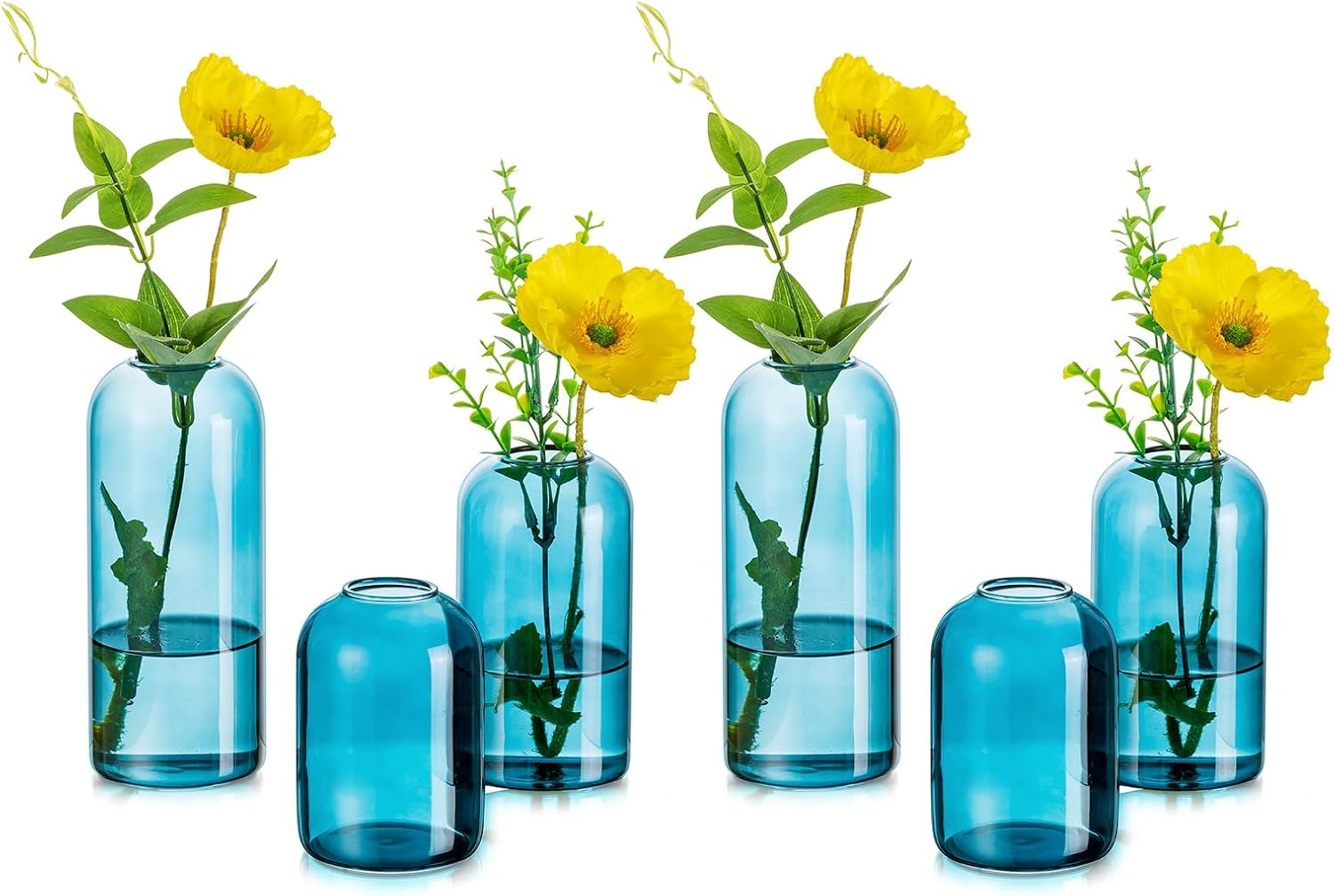 Amazon.com: Glass Bud Vases for Flowers - Hewory Blown Modern Small ...