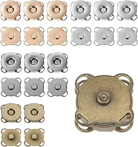 Amazon.com: HARFINGTON 12 Set Magnetic Snap 0.55 Inch 4 Colors Metal ...