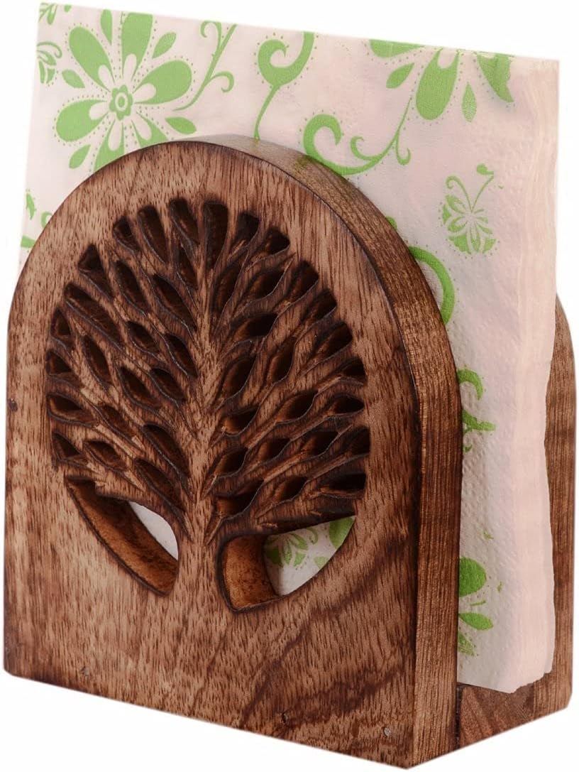 Amazon.com: Beeveer 2 Pcs Wooden Napkin Holder Sunflower Napkin Holder ...