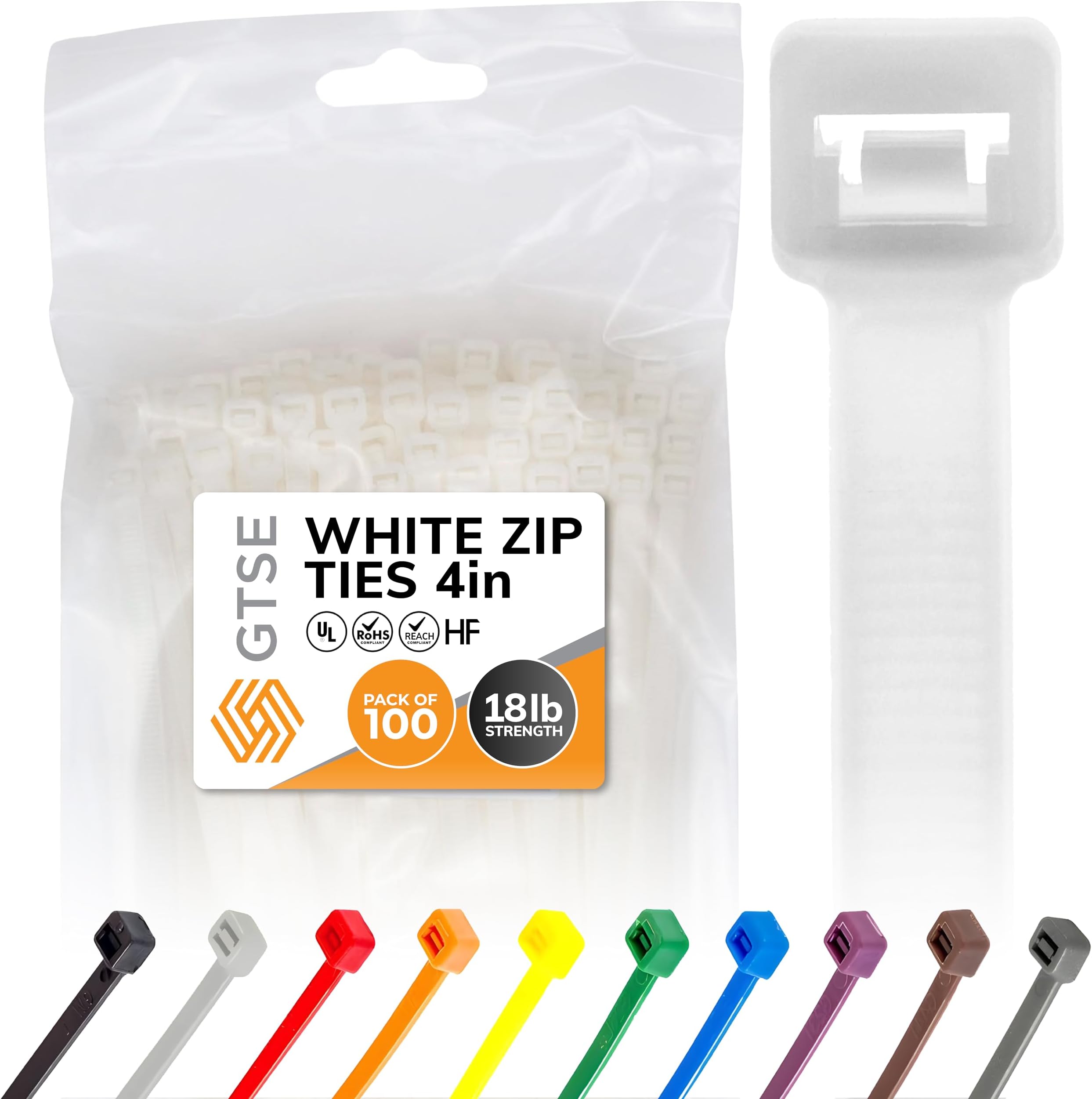 Amazon.com: Zip Ties 4 inch 500 pcs Cable Zip Ties with 40 Pounds ...