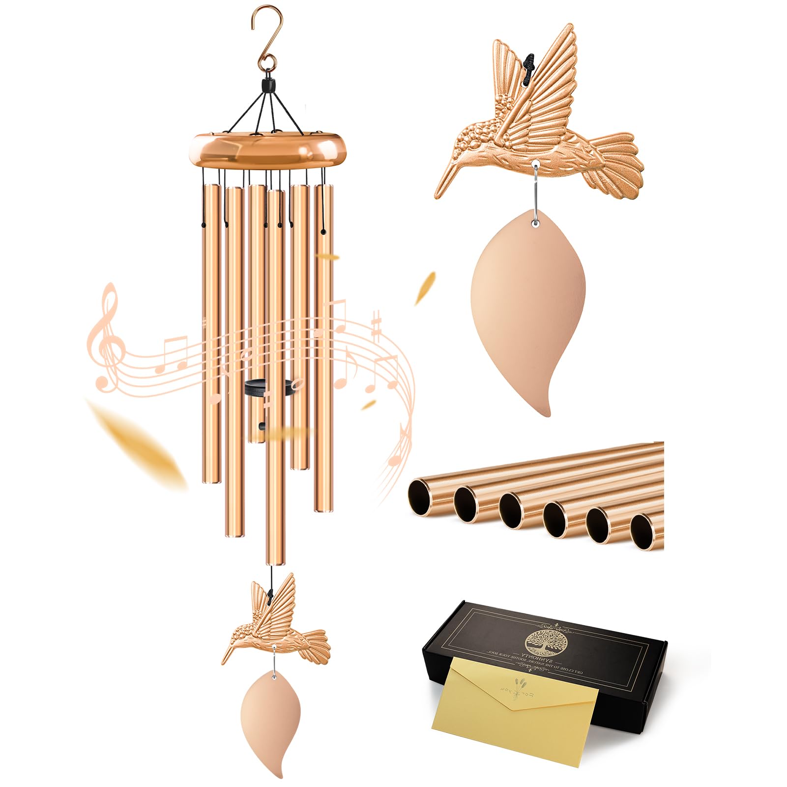 Amazon.com : Wind Chimes for Outside, Hummingbird Memorial Wind Chimes ...