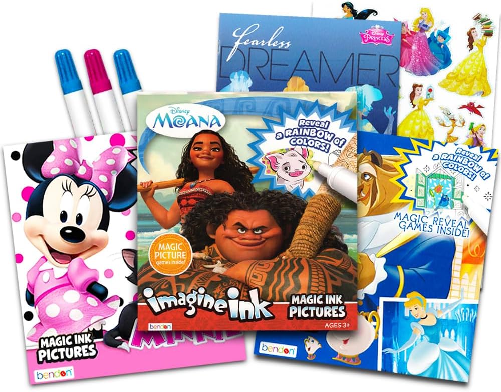 Amazon.com: Disney Princess Magic Ink Coloring Book Set - Bundle of 3 ...