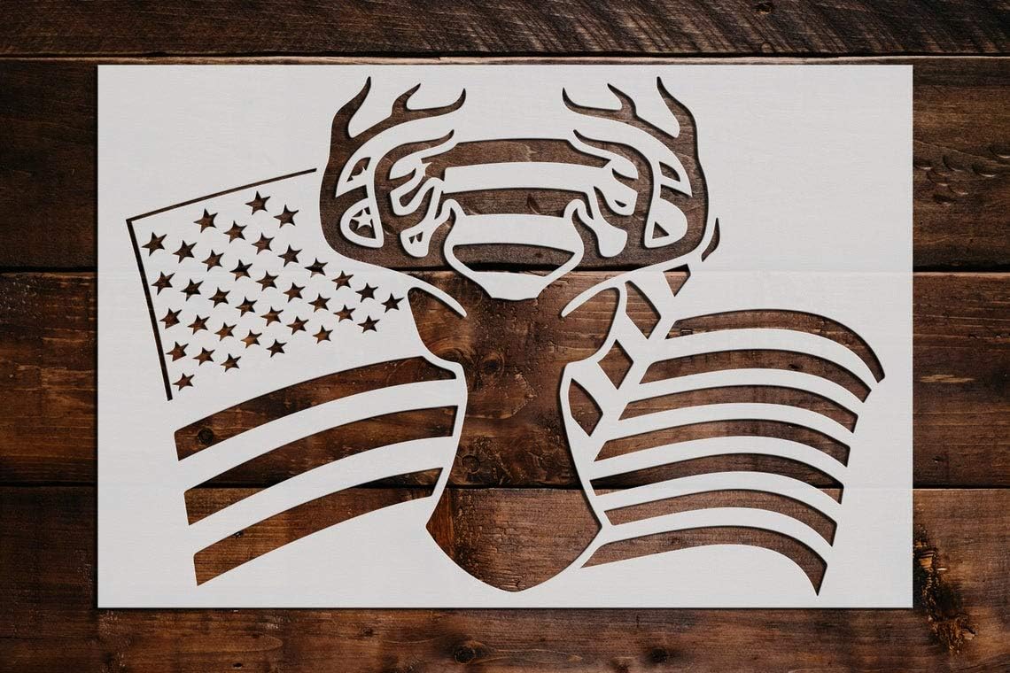 Amazon.com : Buck Stencil | Reusable Hunting Animals Deer Silhouette ...