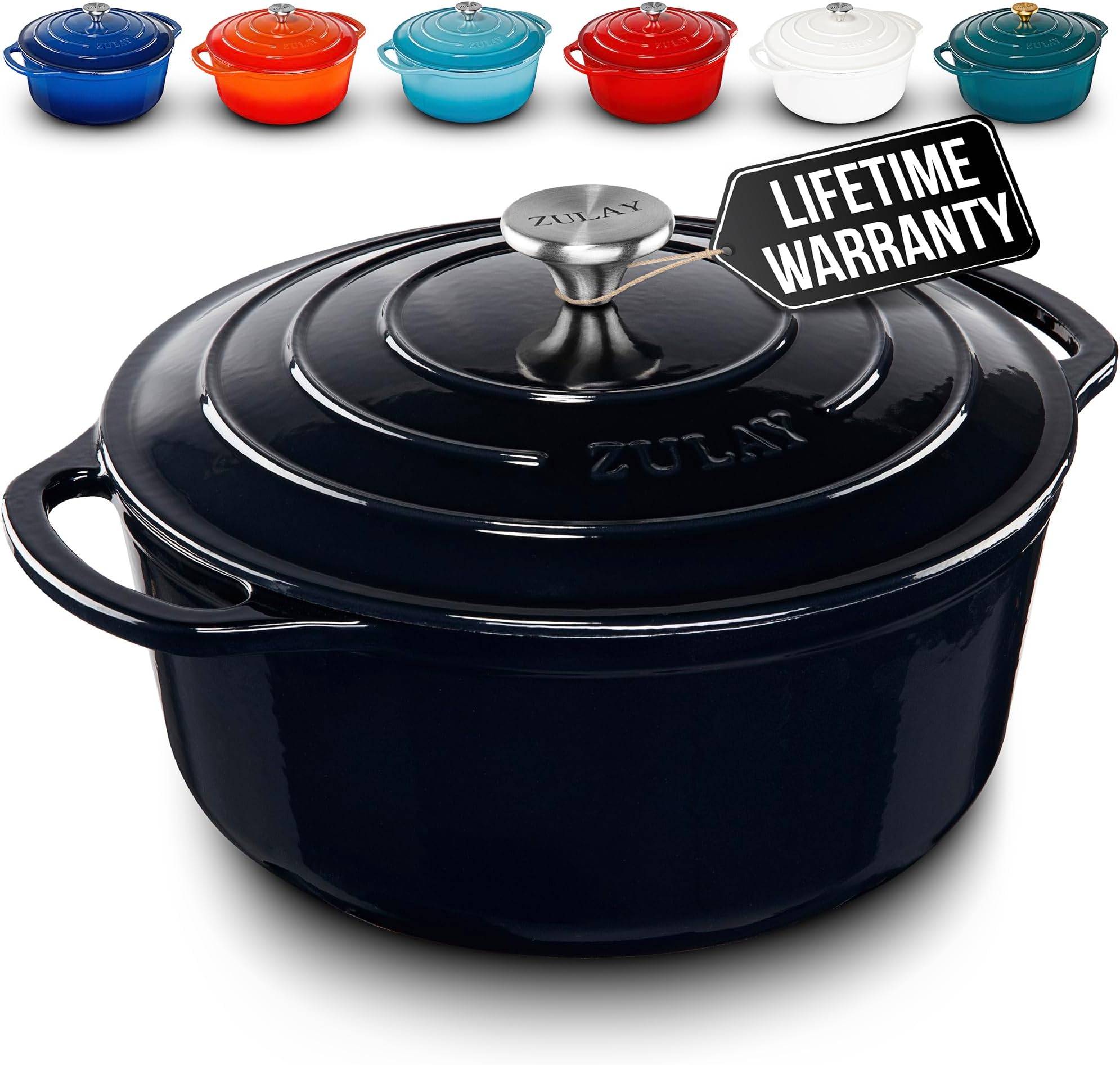 Amazon.com: Overmont Enameled Cast Iron Dutch Oven - 5.5QT Pot with Lid ...