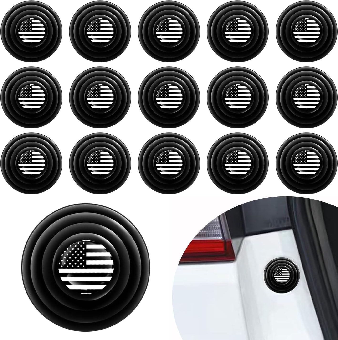 Amazon.com: Yumfugu 16 PCS American Flag Car Door Shock Gasket, Car ...