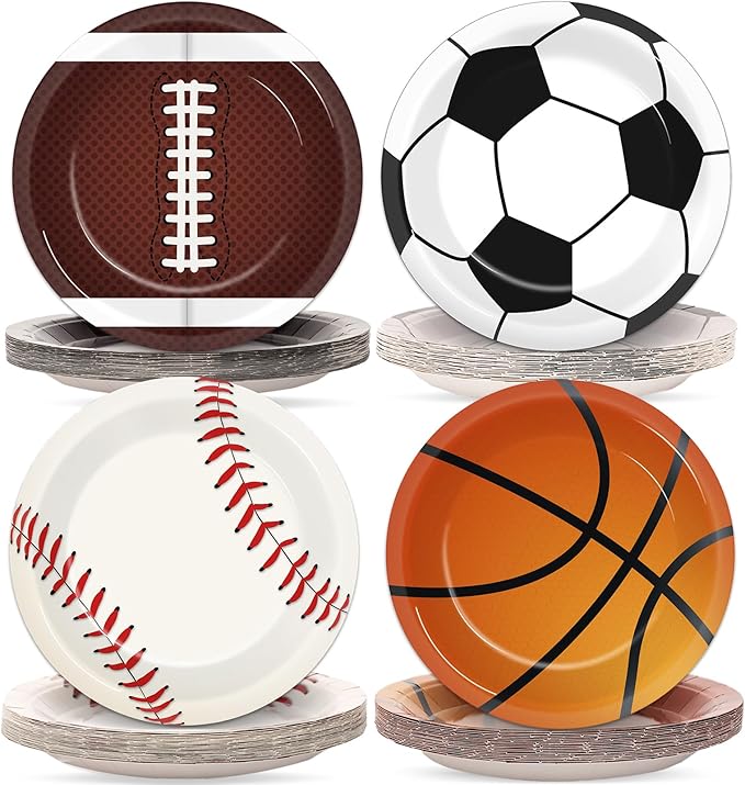 Amazon.com: ZOIIWA 80Pcs Sports Themed Birthday Party Supplies - All ...