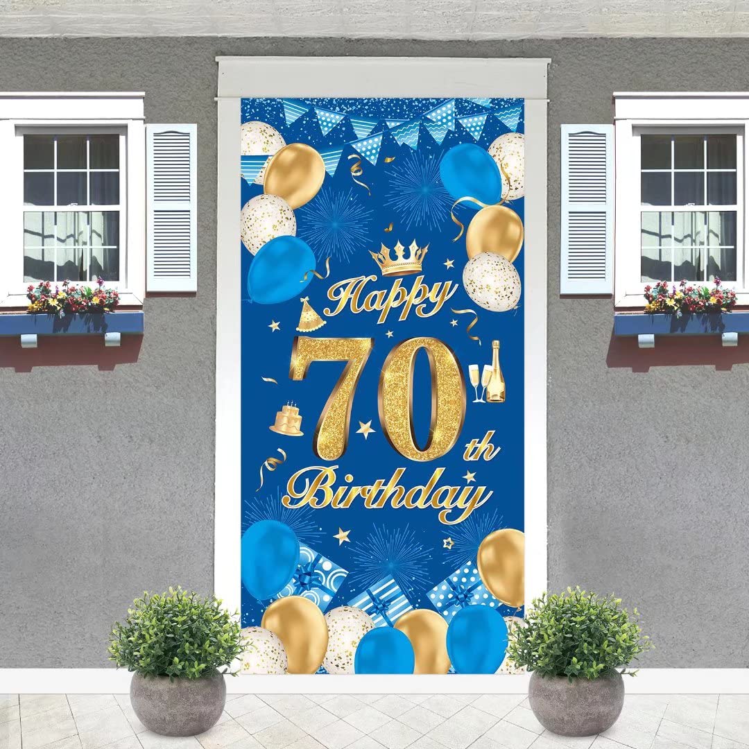 Buy VICSOM 70th Birthday Banner, 70th Birthday Door Banner, Happy 70th ...