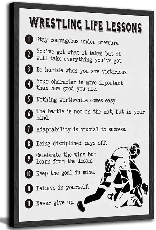 Amazon.com: Inspirational Wrestling Life Lessons Canvas Wall Art Stay ...