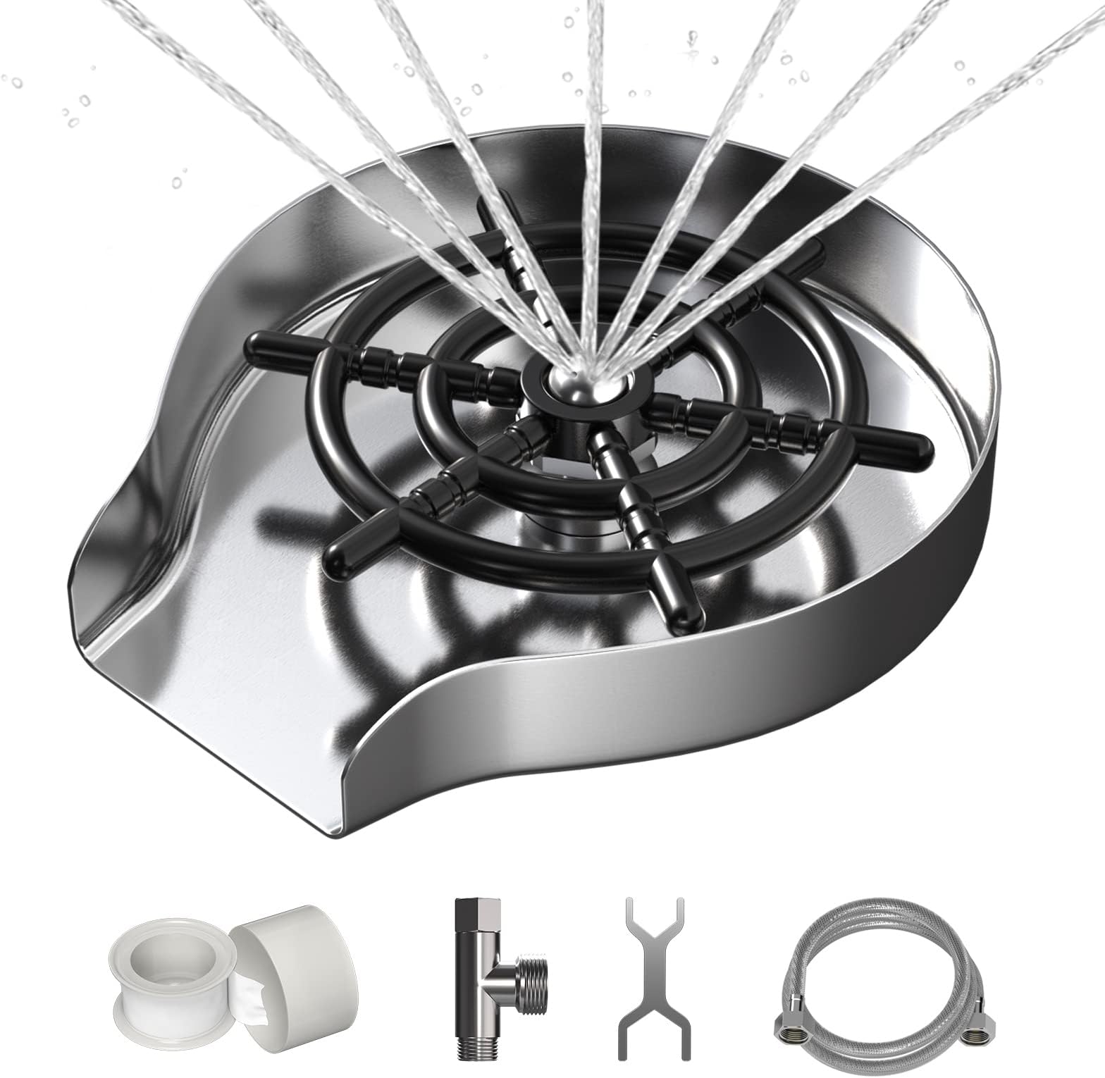 Glass Rinser for Kitchen Sink Bottle Rinser Bottle Washer for Sink Bar ...