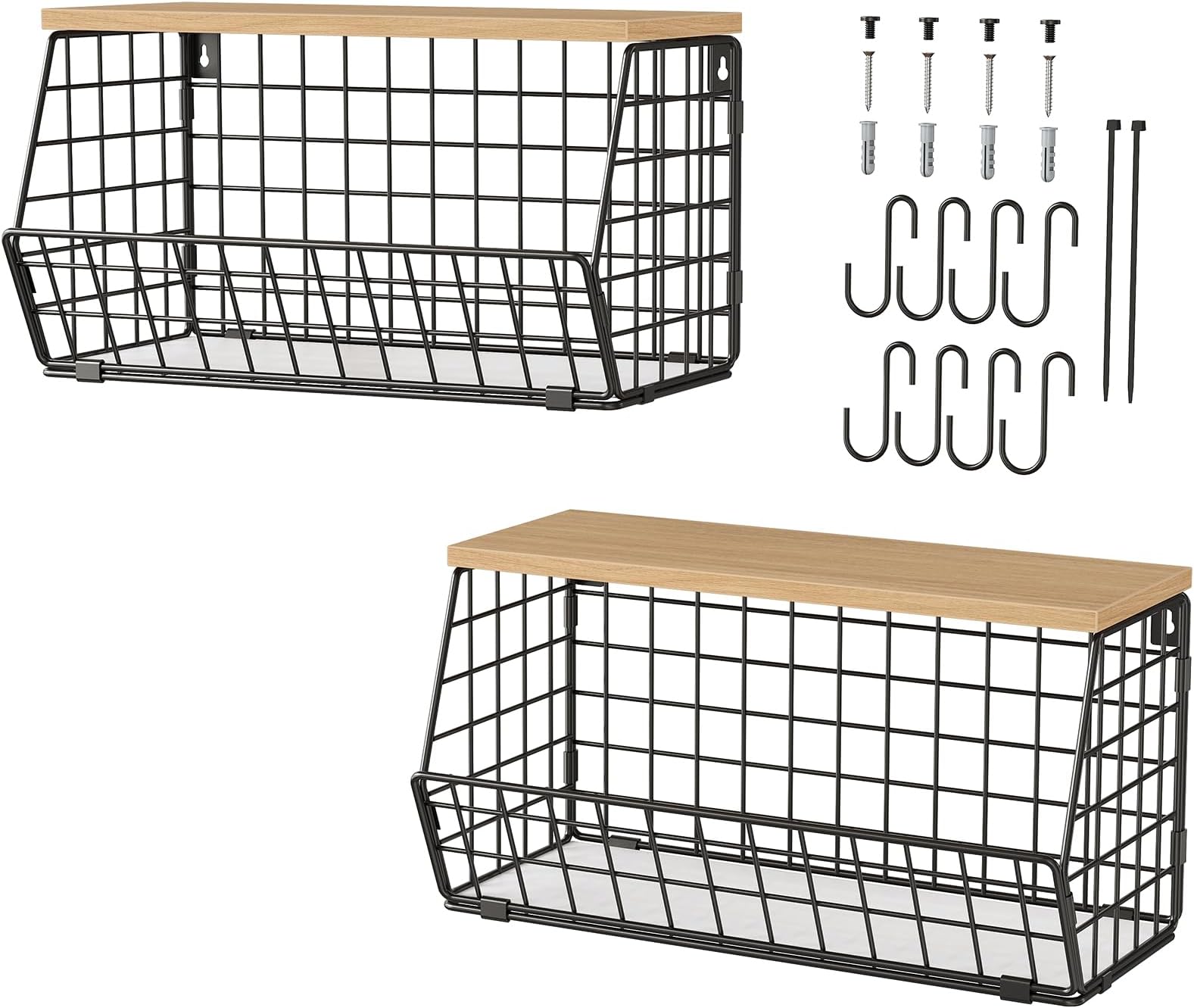 Amazon.com - keomaisyto 2 Pack Stackable Wire Baskets & 3 Tier Egg ...
