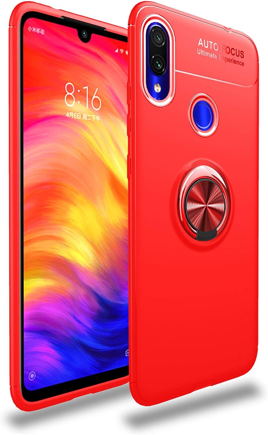 Amazon.com: for Xiaomi Redmi Note 7 Case Metal Ring Holder Back Cover ...