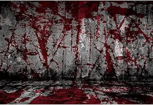 Amazon.com : Leyiyi 5x4ft Horror Bloody Wall Backdrop Scary Grey Cement ...