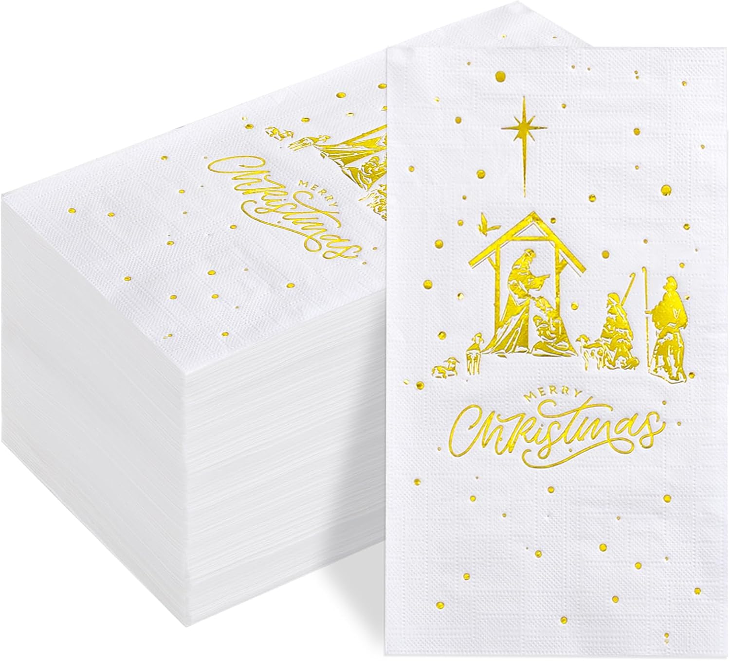 Amazon.com: Nervure 100PCS Christmas Nativity Paper Napkins Scene - The ...