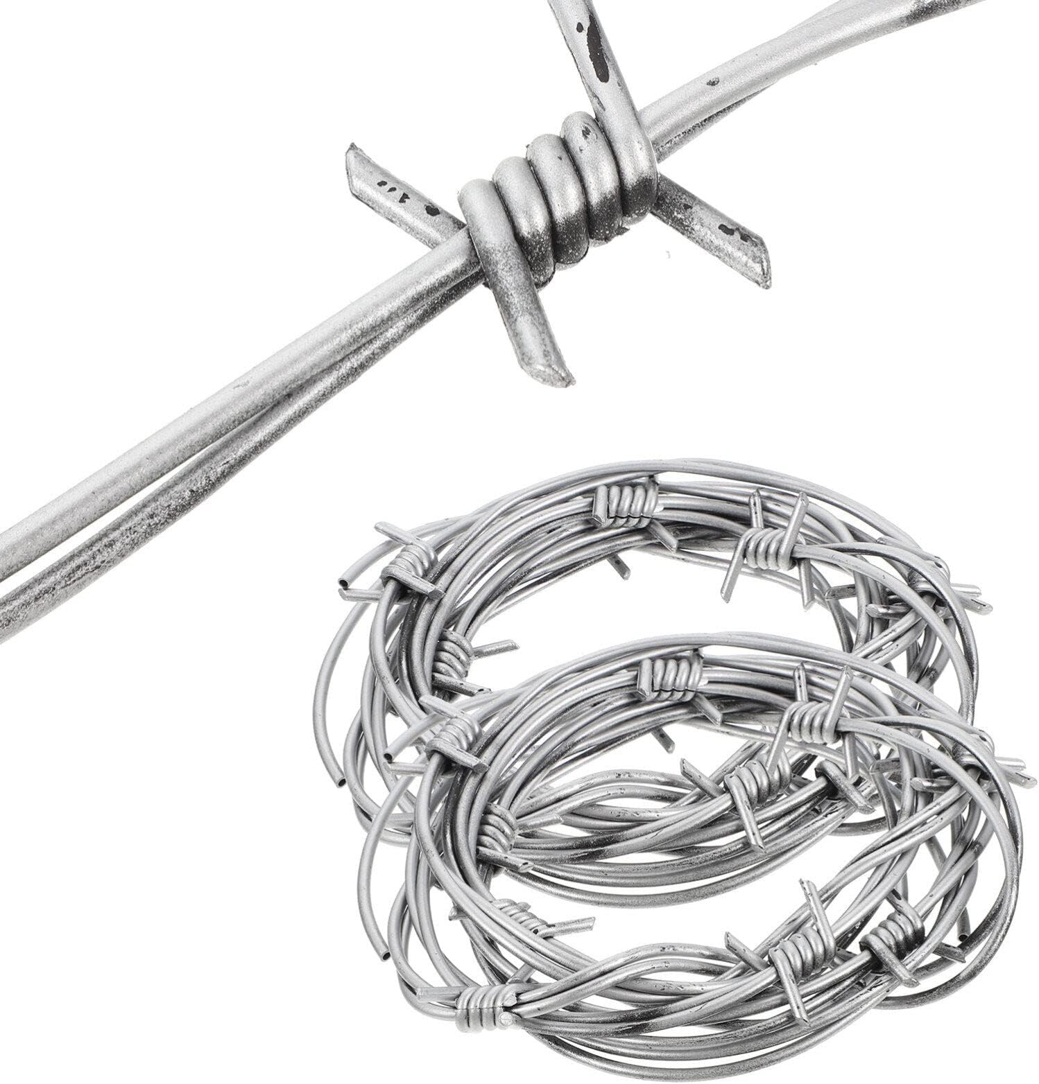 Amazon.com: Nicky Bigs Novelties 8' Fake Silver Barbed Barb Wire ...