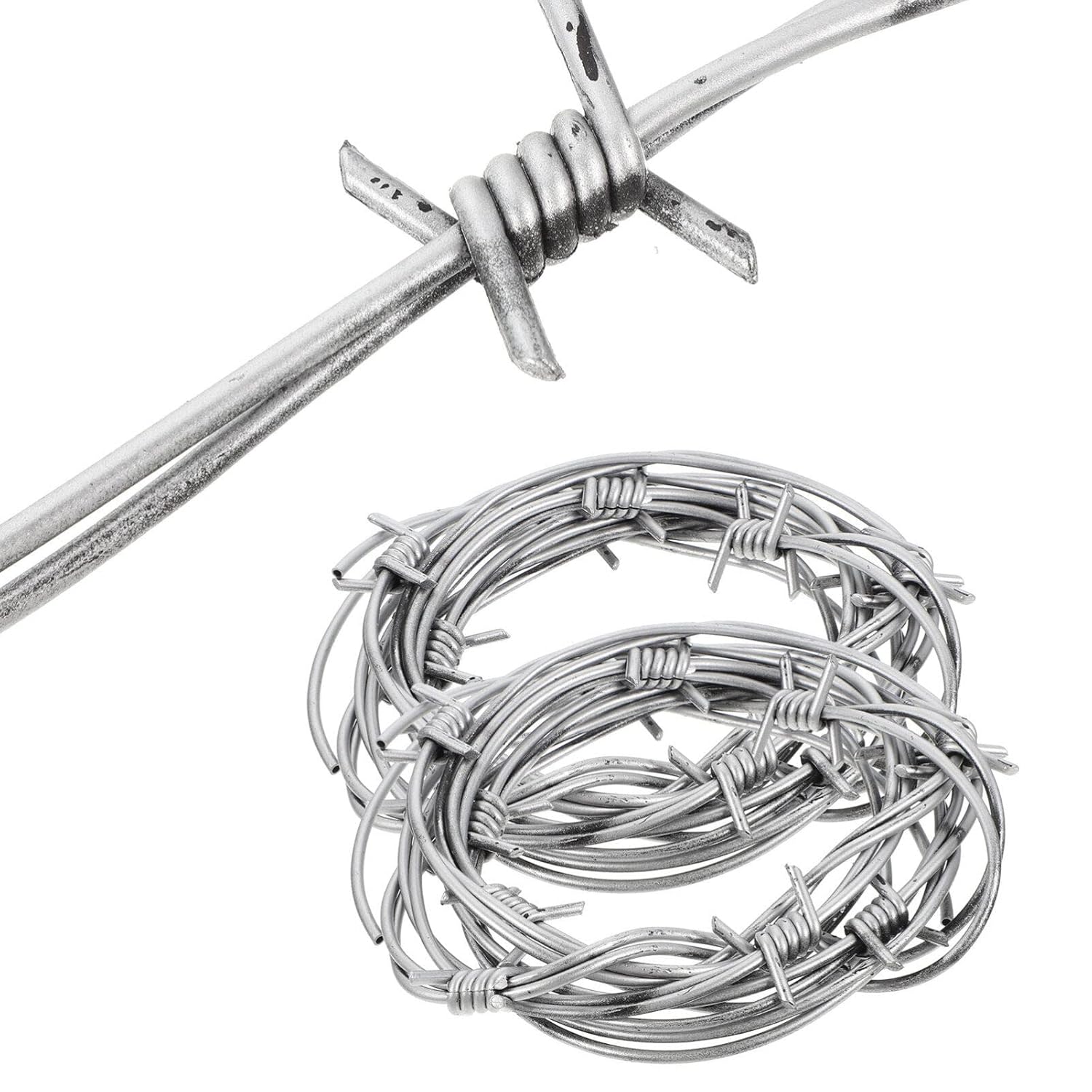 Amazon.com: Alipis Fake Silver Barbed Barb Wire Decoration Artificial ...