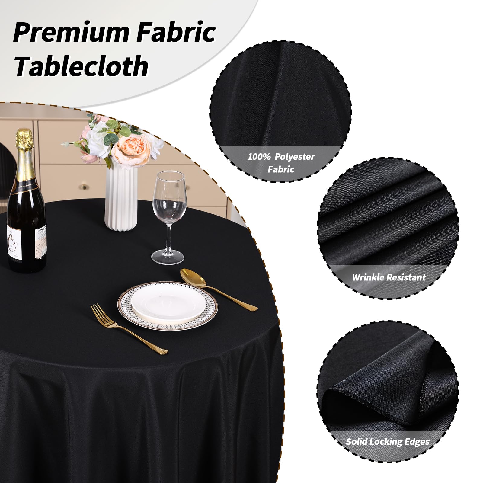 Snapklik.com : Fixwal 6 Pack Round Tablecloth 60 Inch Table Cloths ...
