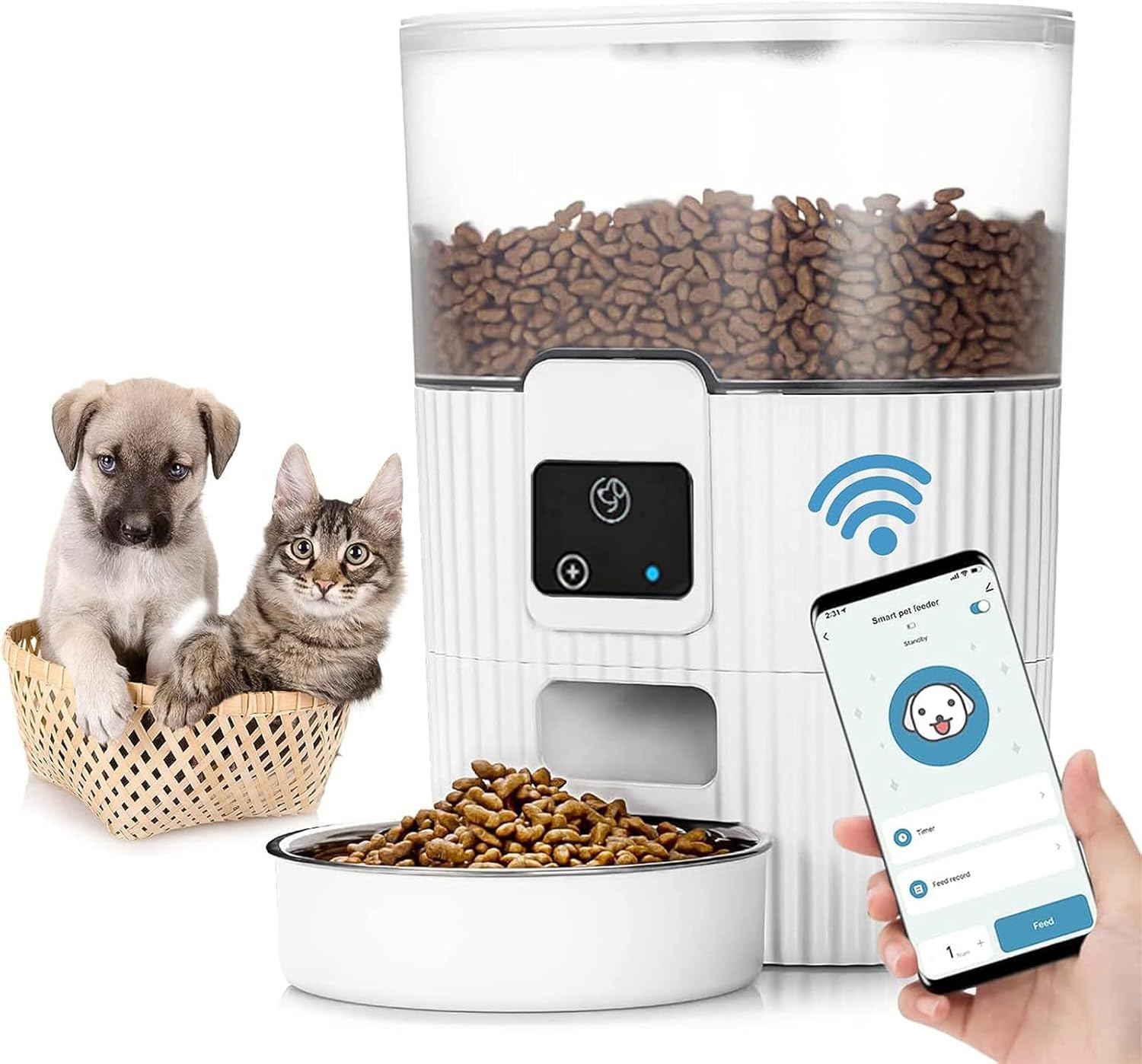 Newentor Smart Automatic Cat Feeders with APP WiFi Pet Food Dispenser ...