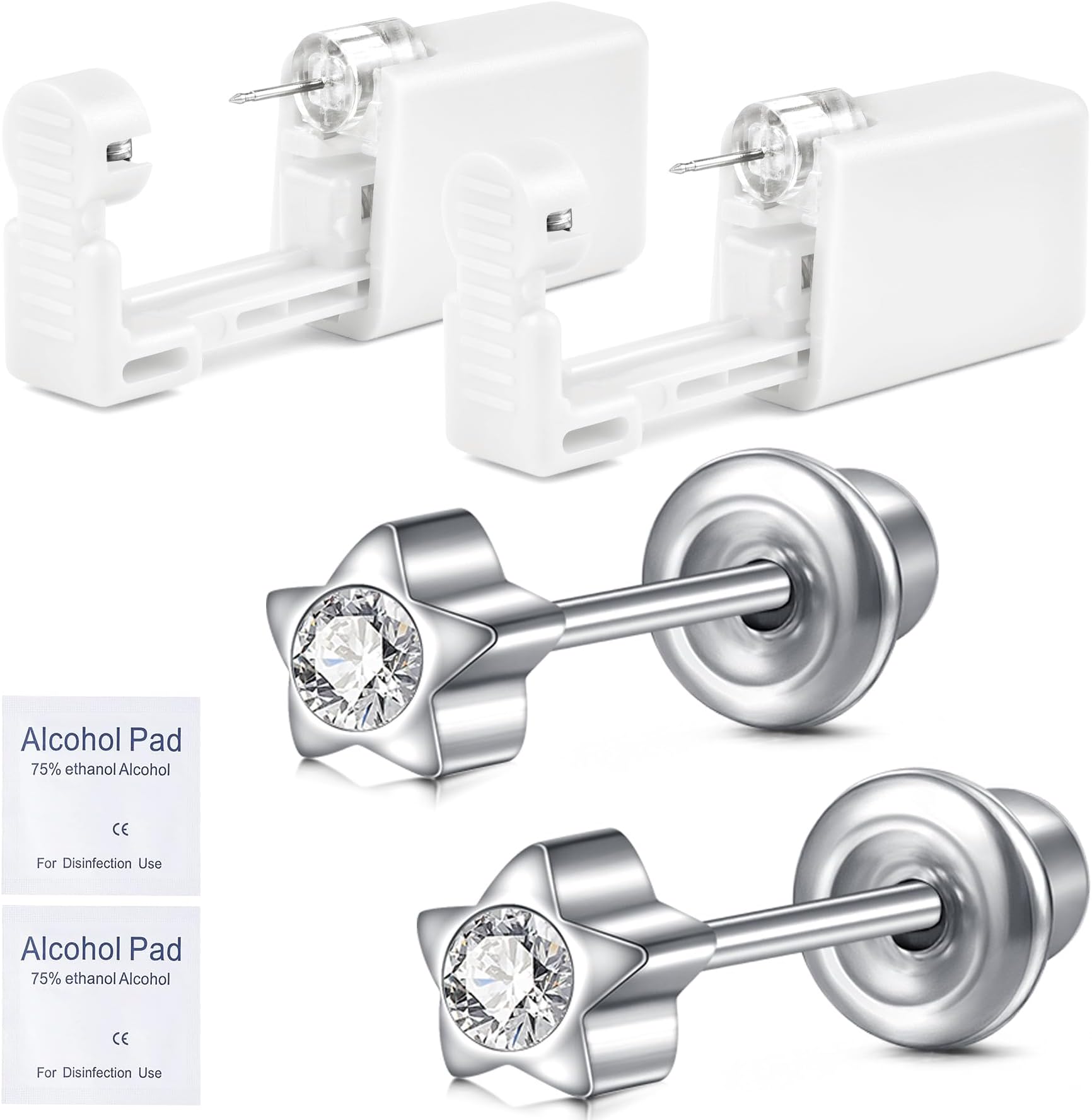 Amazon.com: JIESIBAO Ear Piercing Gun Kit,Self Disposable Ear Piercing ...