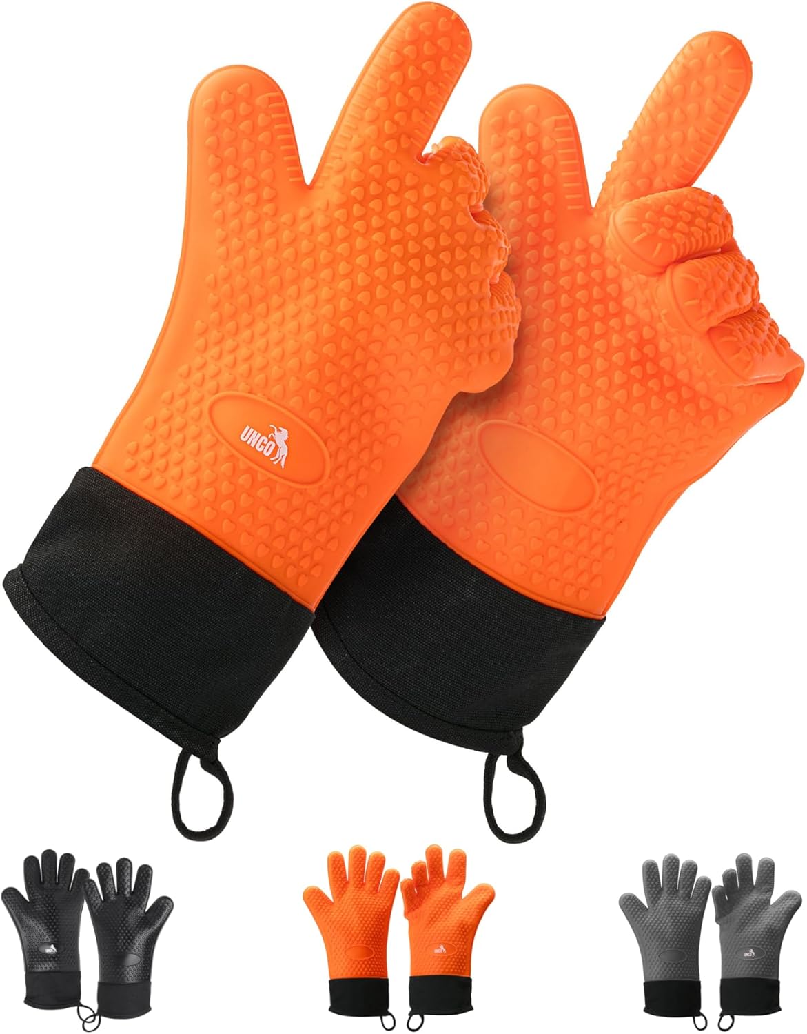 Amazon.com : UNCO- BBQ Gloves, Silicone Gloves, Orange Grill Gloves ...